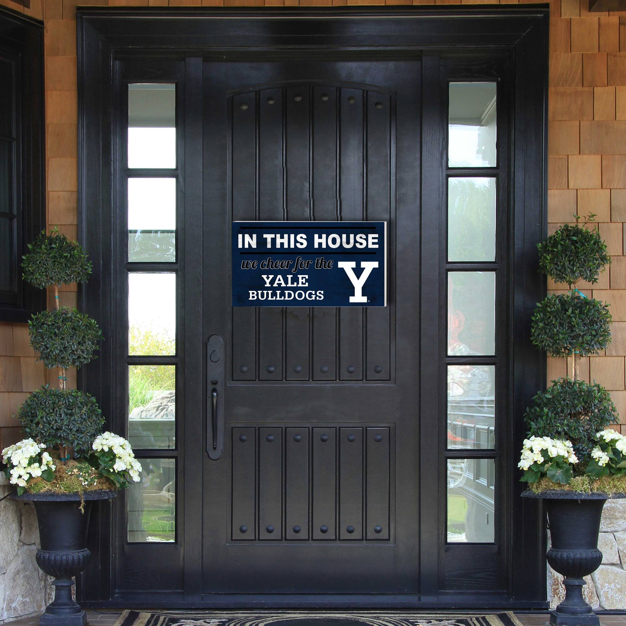 Jardine Yale Bulldogs 11" x 20" Indoor/Outdoor In This House Sign Navy ...