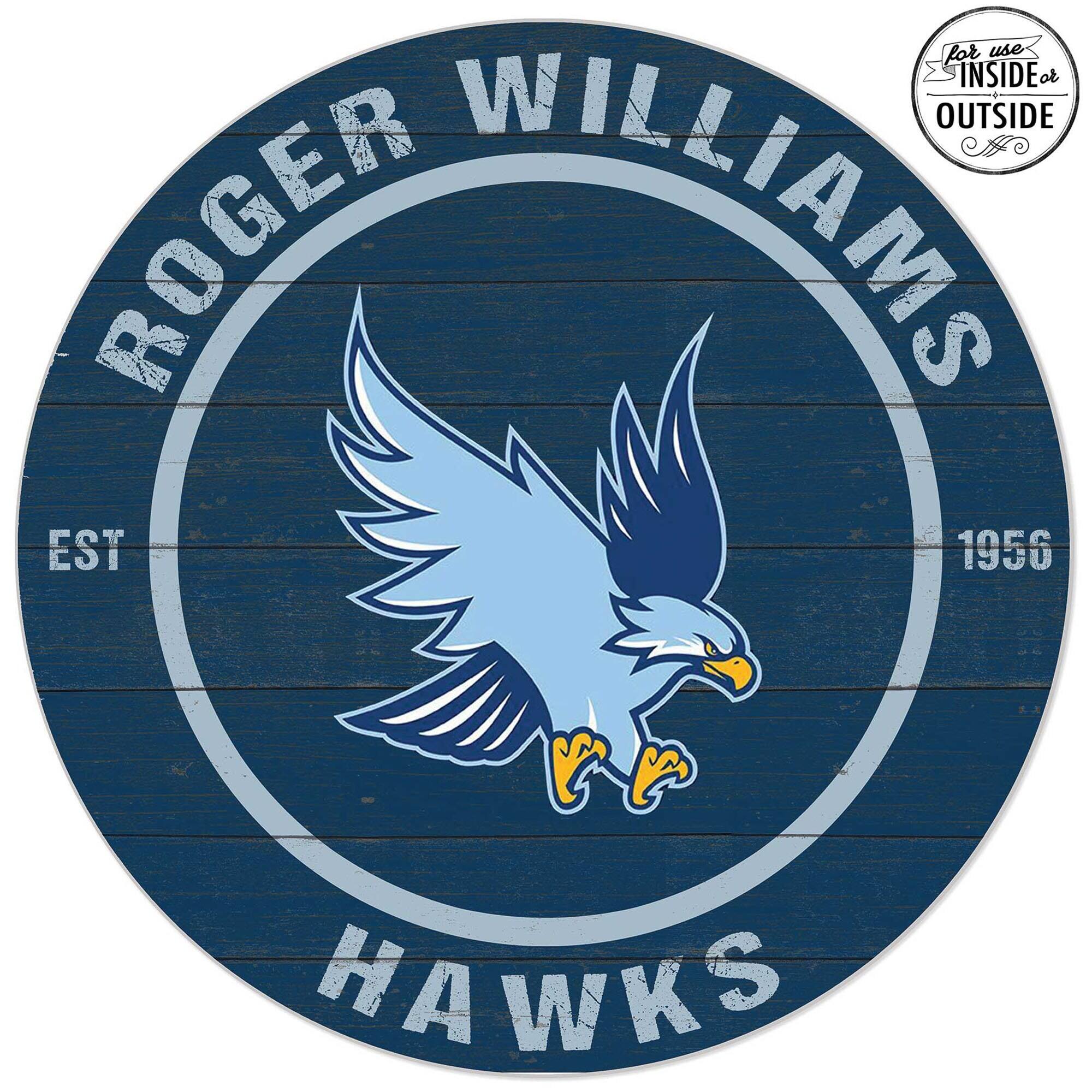 Jardine RWU Hawks 20'' x 20'' Indoor/Outdoor Weathered Circle Sign Blue ...