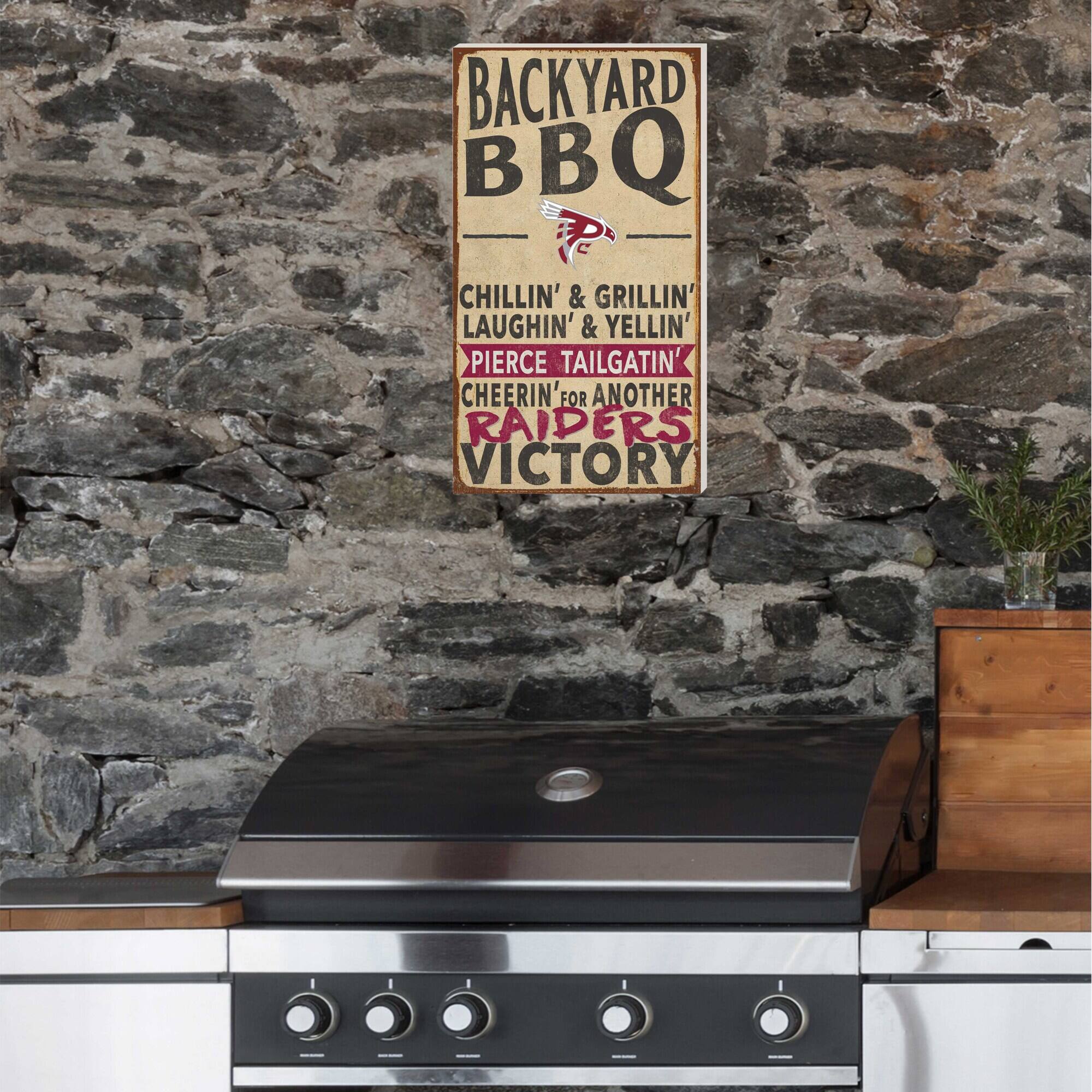 Jardine Pierce College Raiders 11" x 20" Indoor/Outdoor BBQ Sign Brown ...