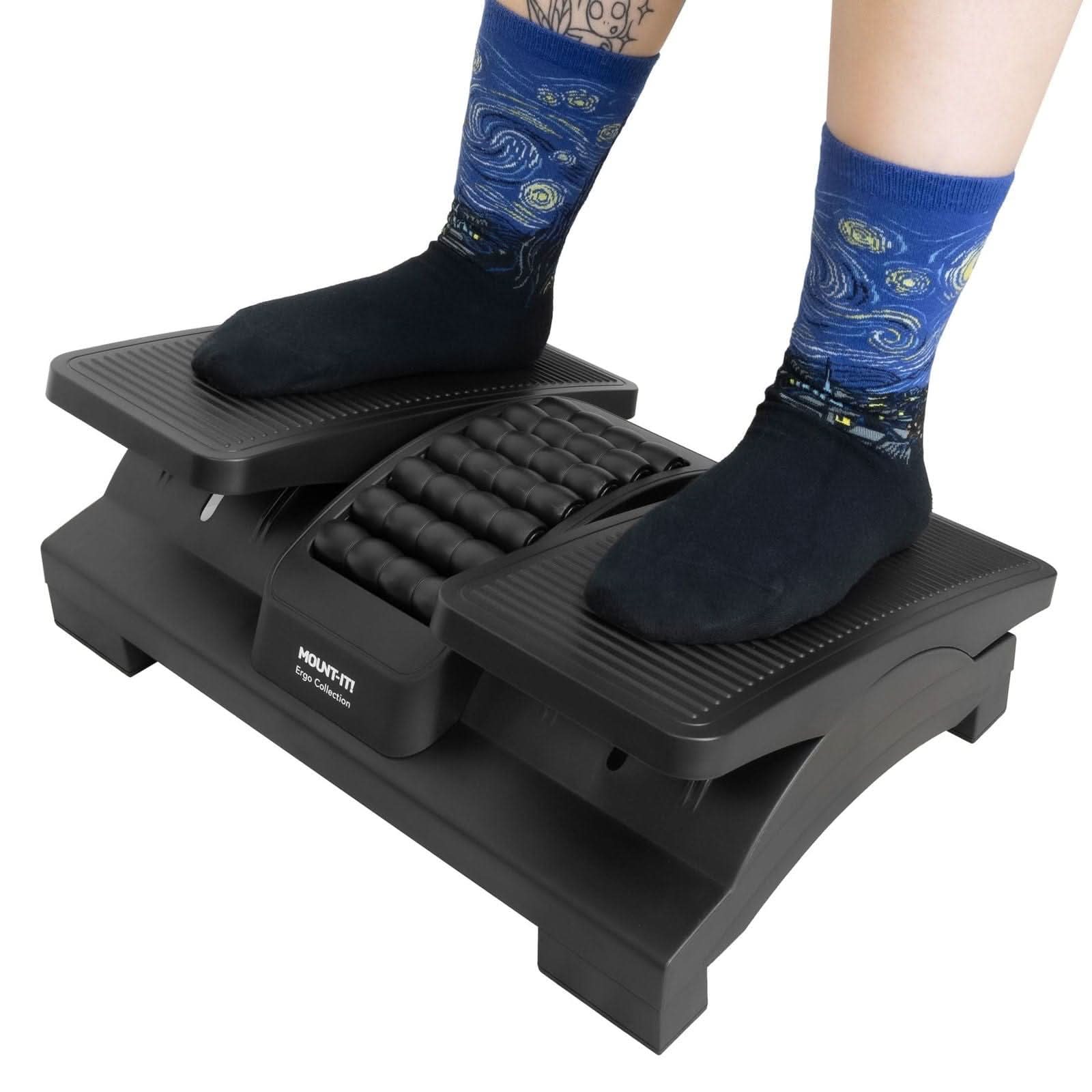 Mount It! Dual Pedal Ergonomic Footrest with Tilt and Massage Surface ...