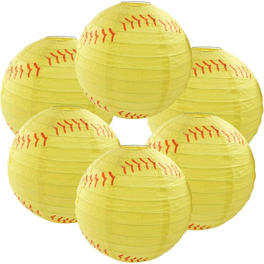 PARKER SLATER - 6-Pack Softball Paper Lanterns, in Yellow Sports Party ...