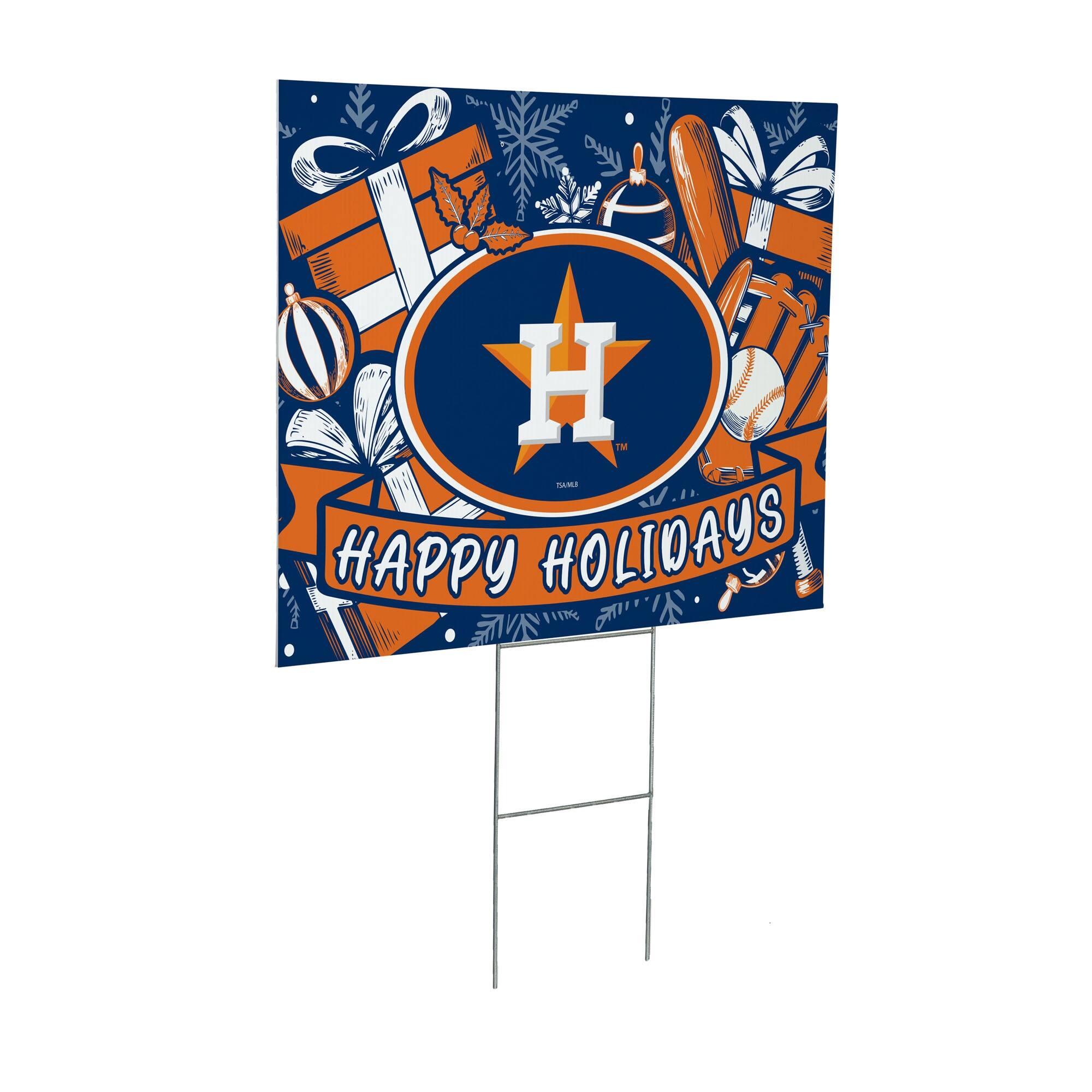 Evergreen Enterprises Houston Astros 24" x 18" Happy Holidays Christmas ...