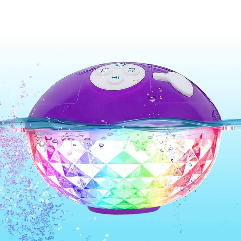 Pacoar Cade Light Floating Pool Speakers With Colorful Lights Wireless ...