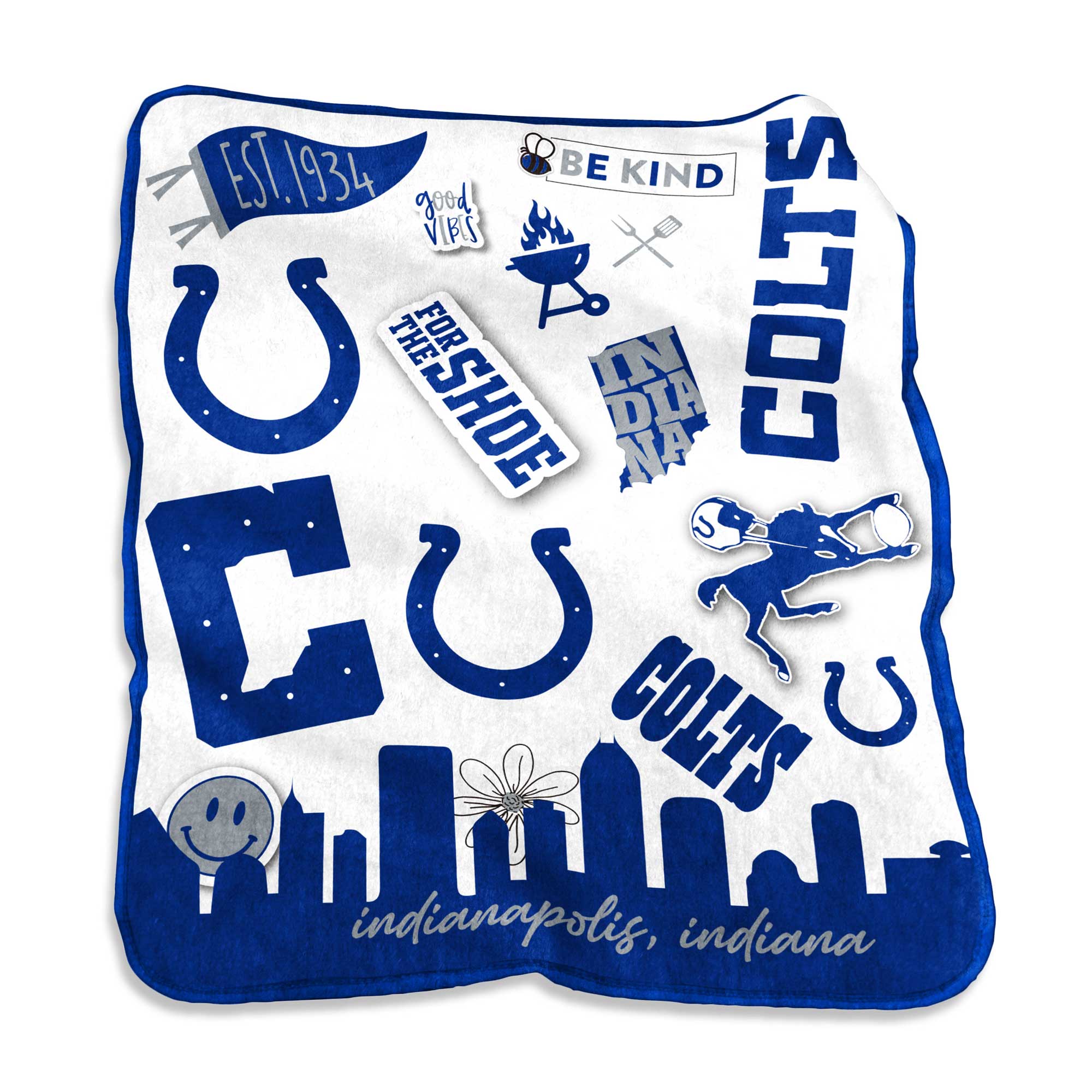 Logo Brands Indianapolis Colts 50'' x 60'' Native Raschel Plush Throw ...