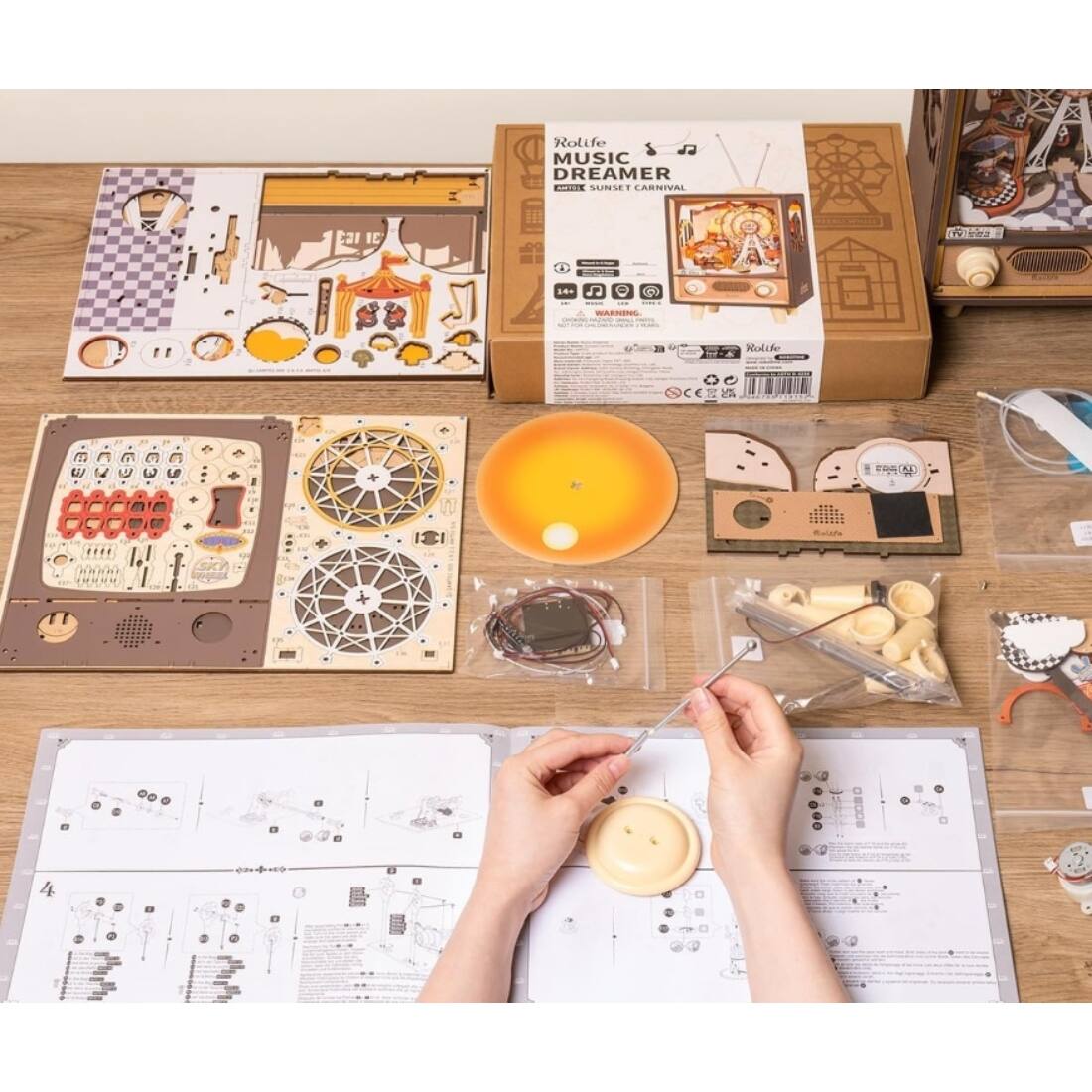 3D Puzzle DIY 3D Music Box Puzzle Sunset Carnival 174pcs AMT01 - Best Buy