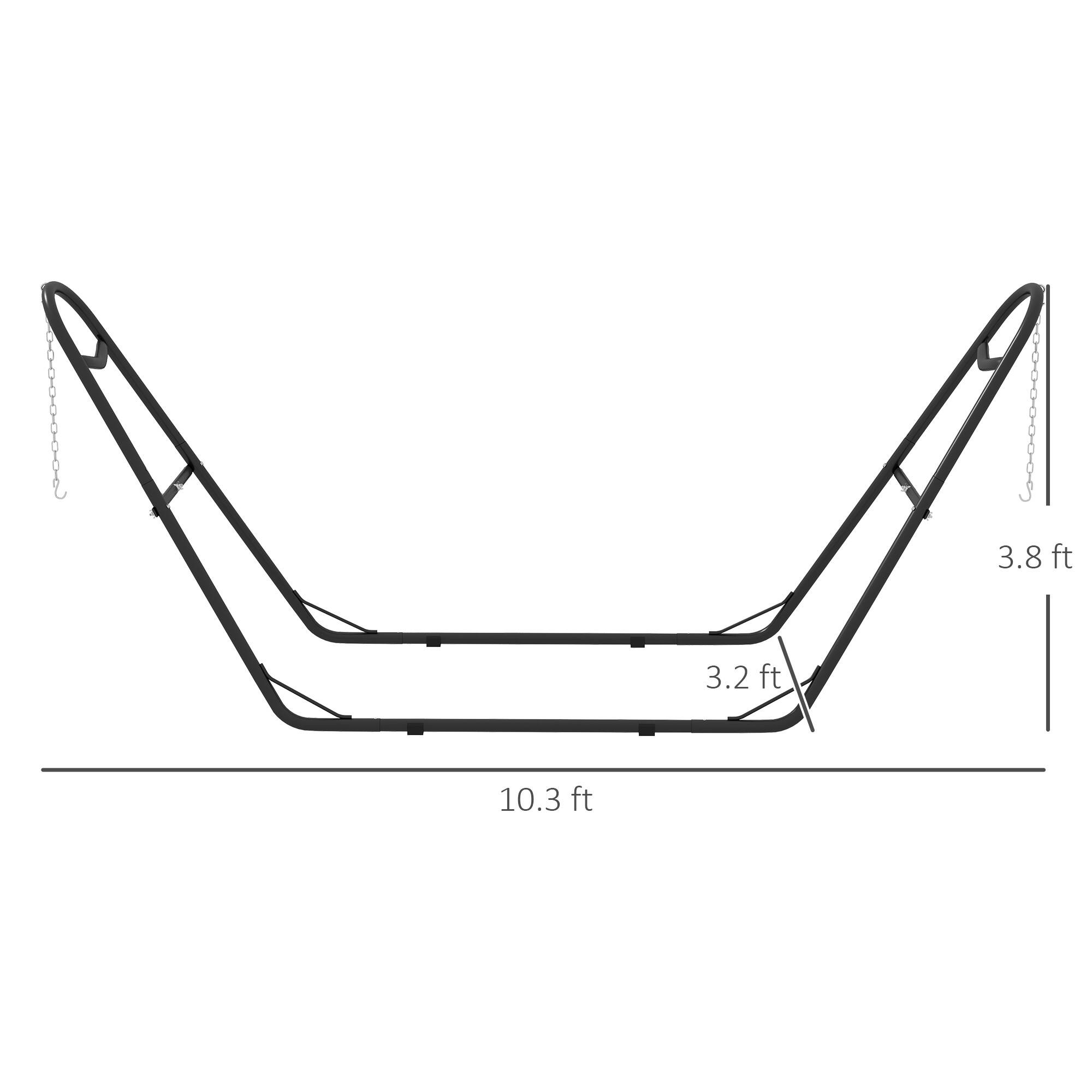 Outsunny Hammock Stand for 2 Person, Portable Adjustable Steel Frame ...