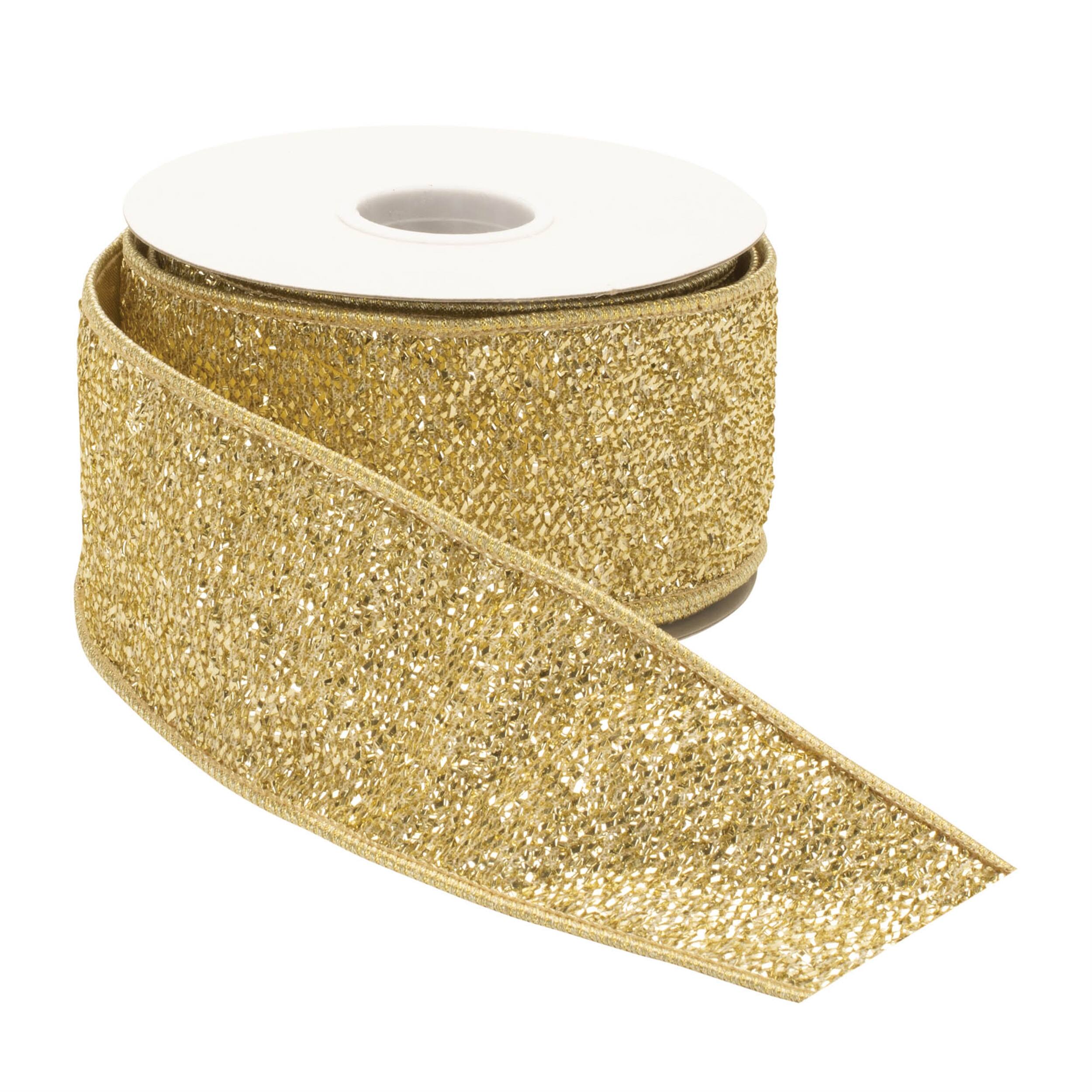 BreeBe Metallic Wired Ribbon Gold 95136DS - Best Buy