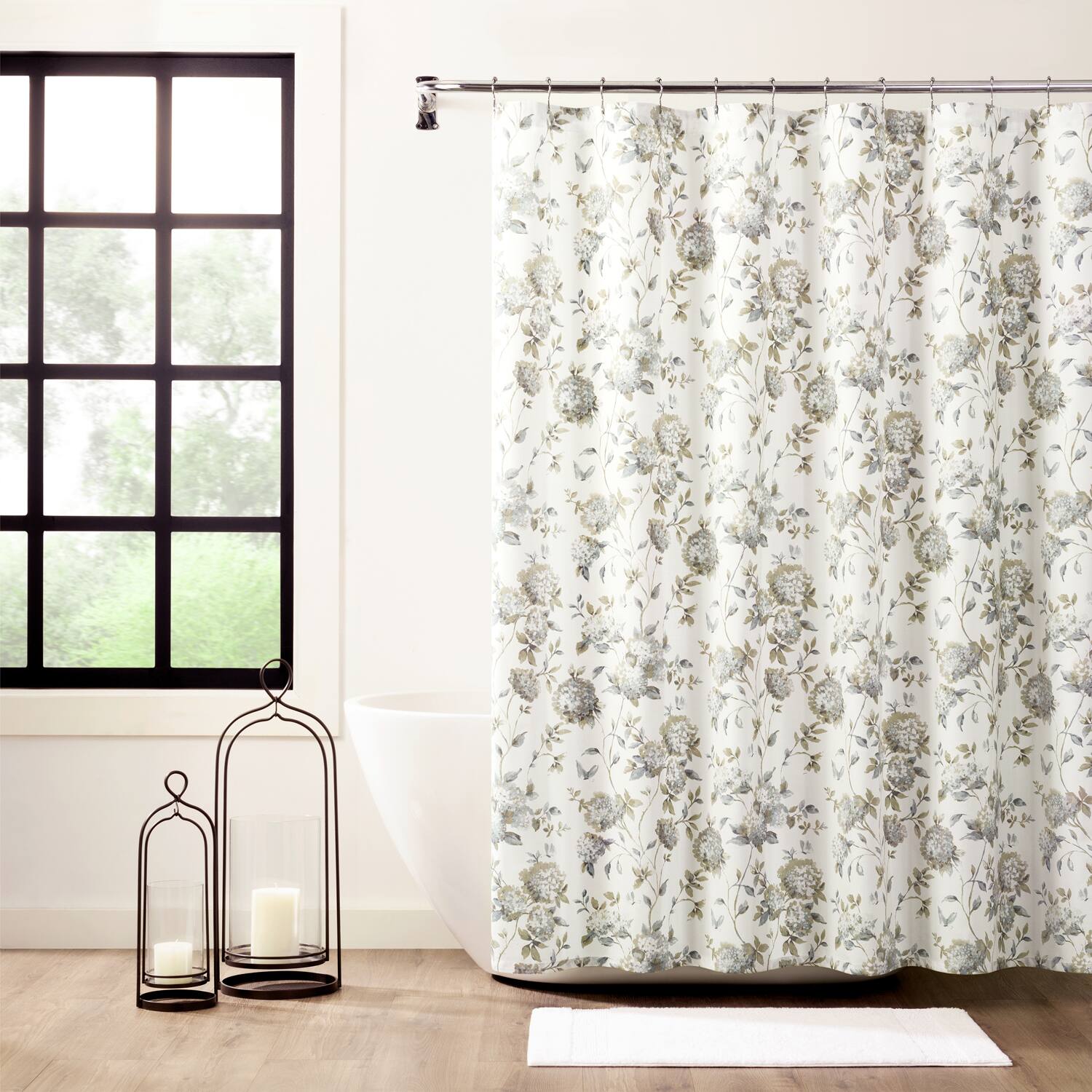 Ellis Curtain ELLIS 48% Cotton 52% Polyester Traditional Hydrangea ...
