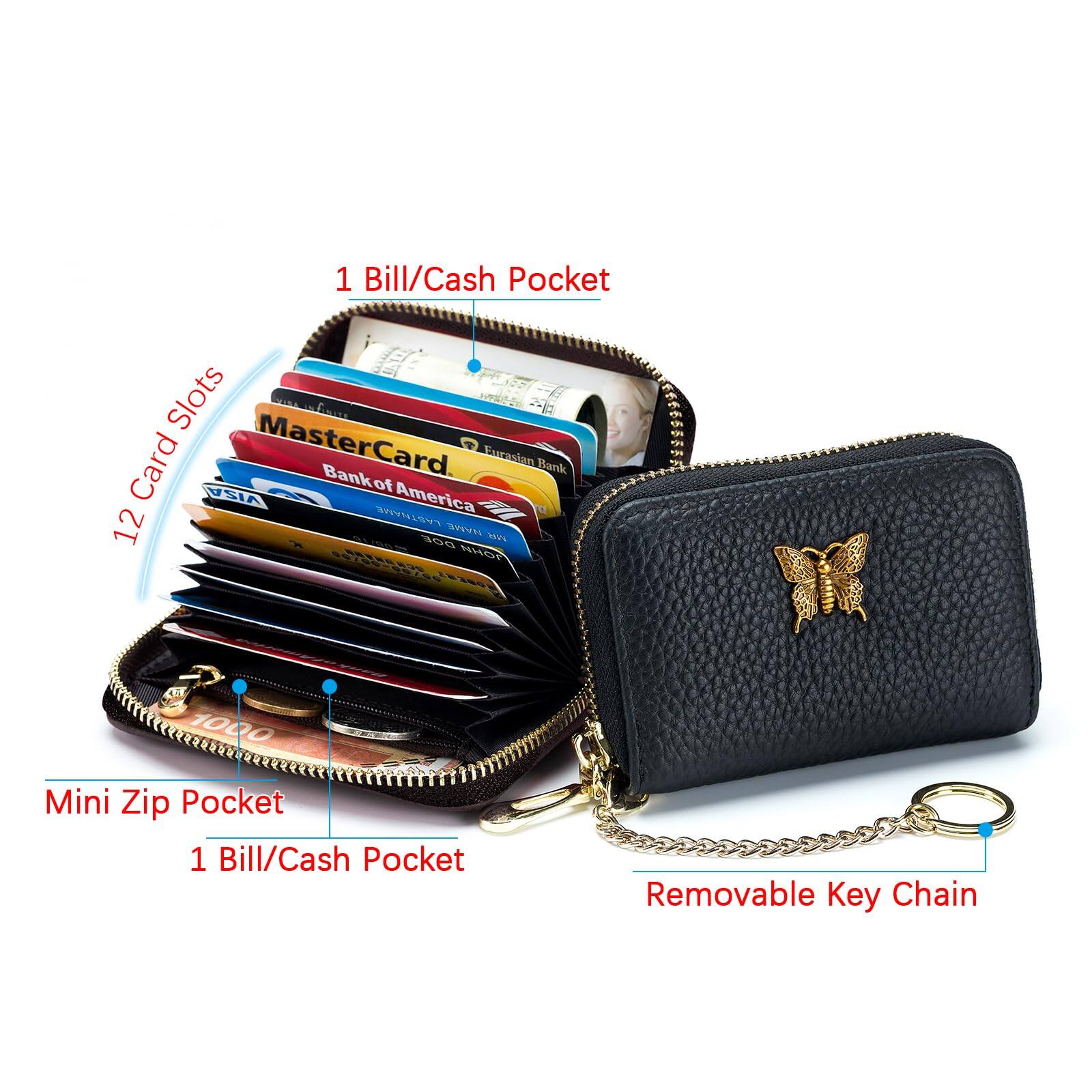 Jadie Link Rfid Credit Card Holder Women Genuine Leather Case Wallet ...