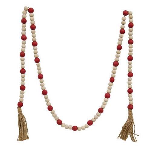 BreeBe Red & Natural Bead Garland 5ft Red, Natural G36308 - Best Buy