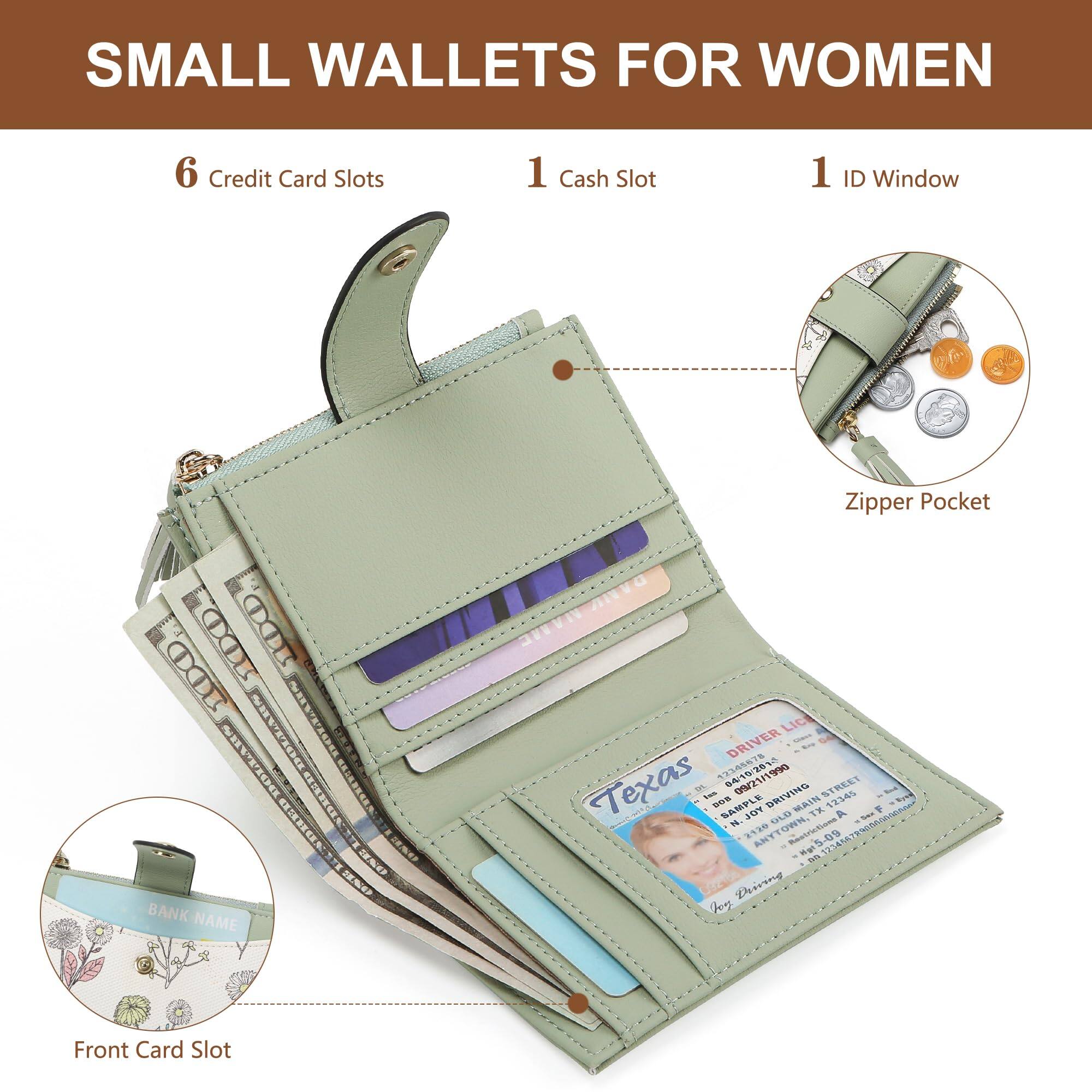 Jadie Link Small Wallet Women Rfid Blocking Tassle Bifold Slim Thin ...