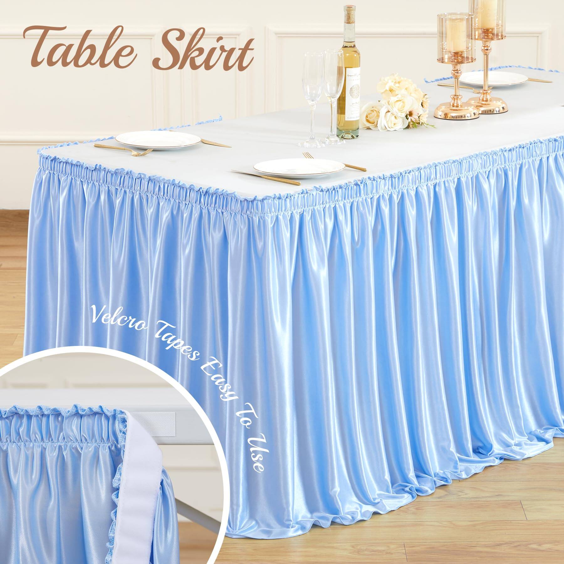 Dapper Styles Lenght Glitter Table Skirt For Rectangle Tables Wrinkle ...
