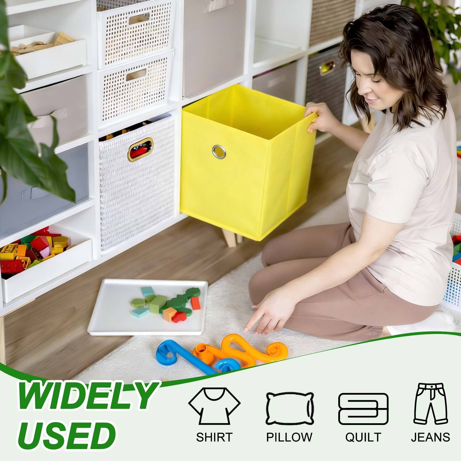 Unique Bargains 2pcs Storage Cubes, 11x11x11 Inch Fabric Storage Bins ...