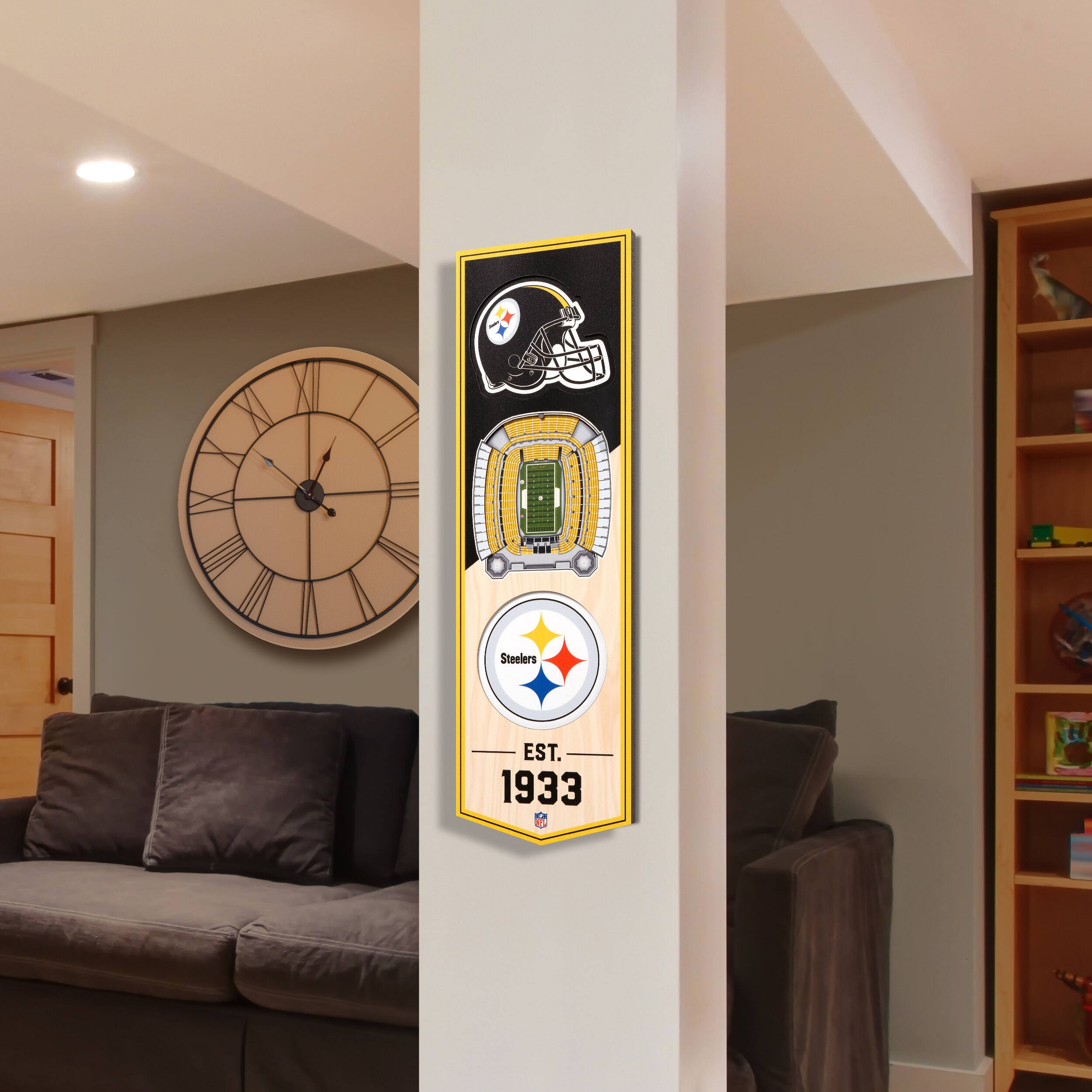 YouTheFan Pittsburgh Steelers 6'' x 19'' 3D StadiumView Banner ...