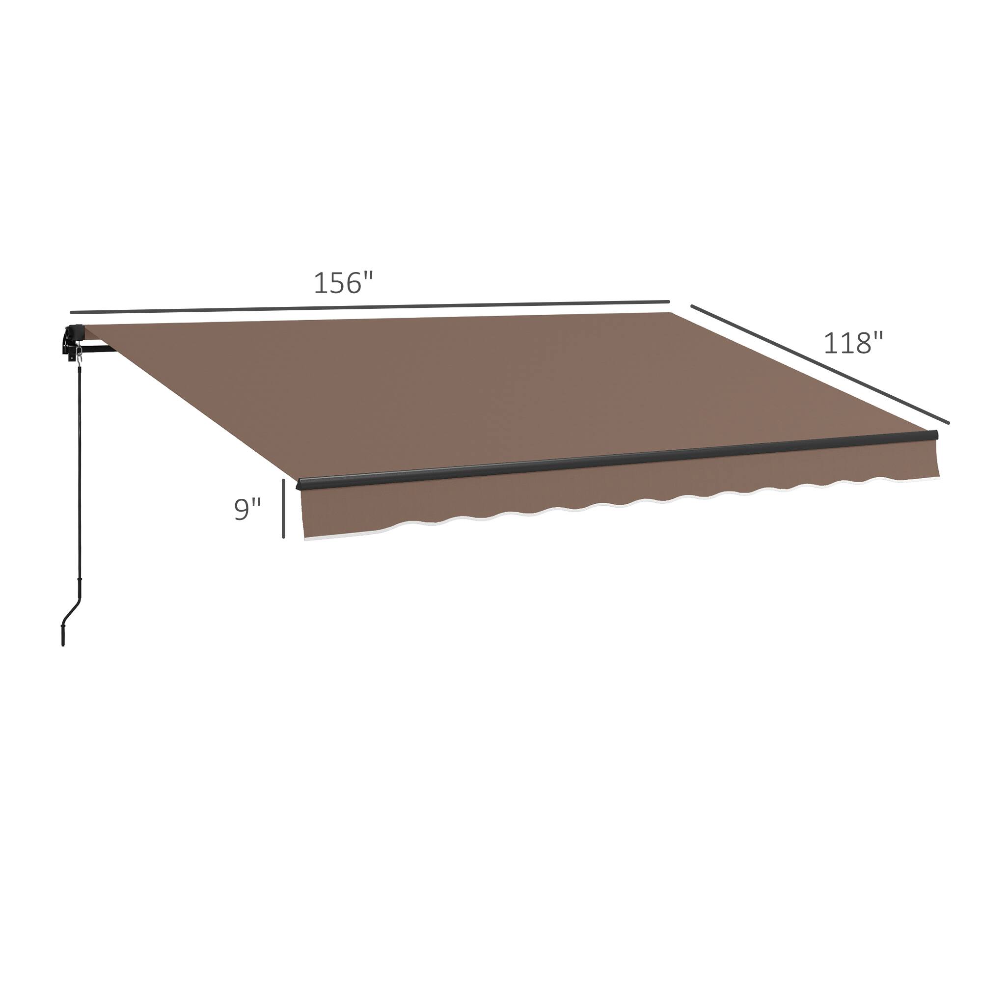 Outsunny 12' x 10' Retractable Awning, Patio Awning Sunshade Shelter ...