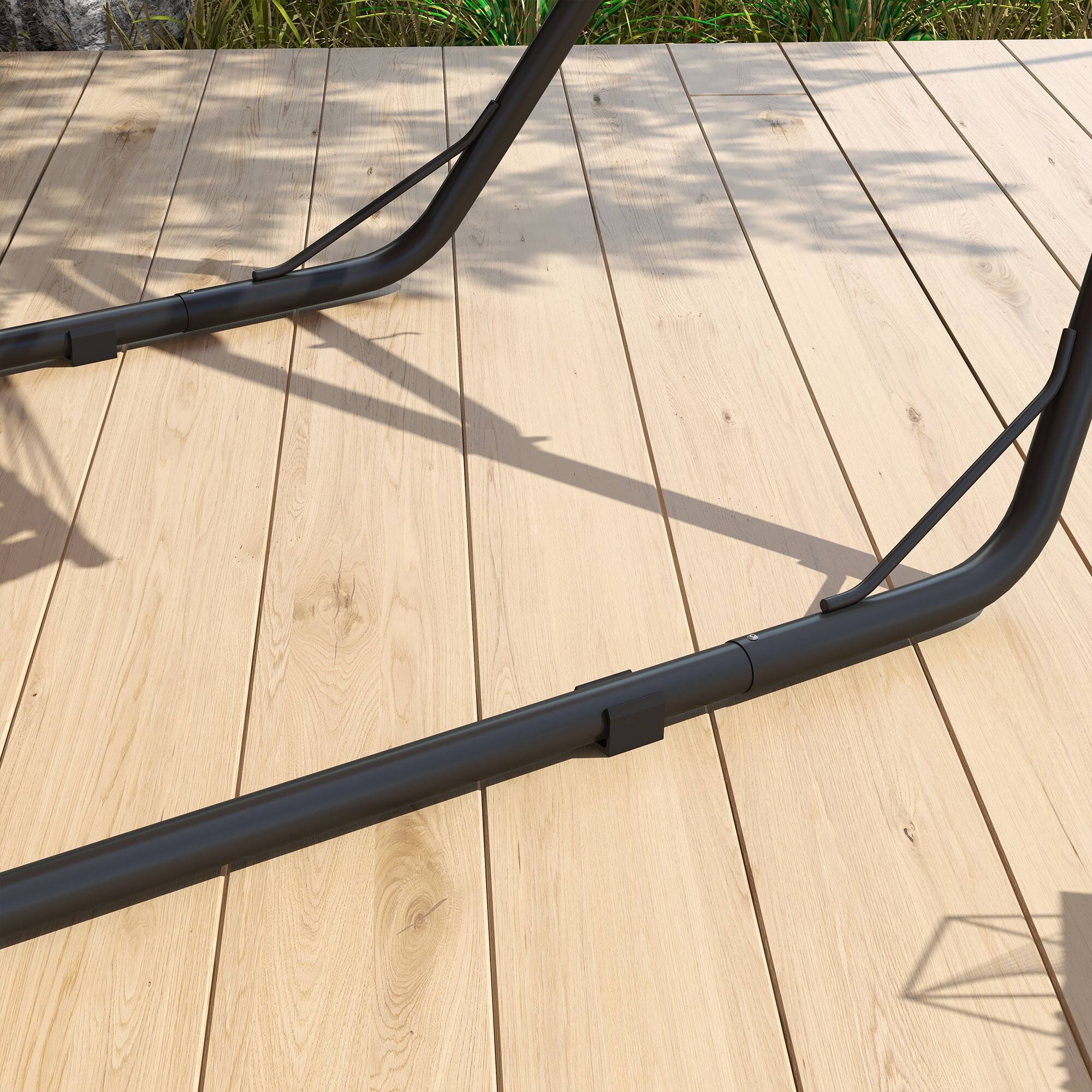 Outsunny Hammock Stand for 2 Person, Portable Adjustable Steel Frame ...