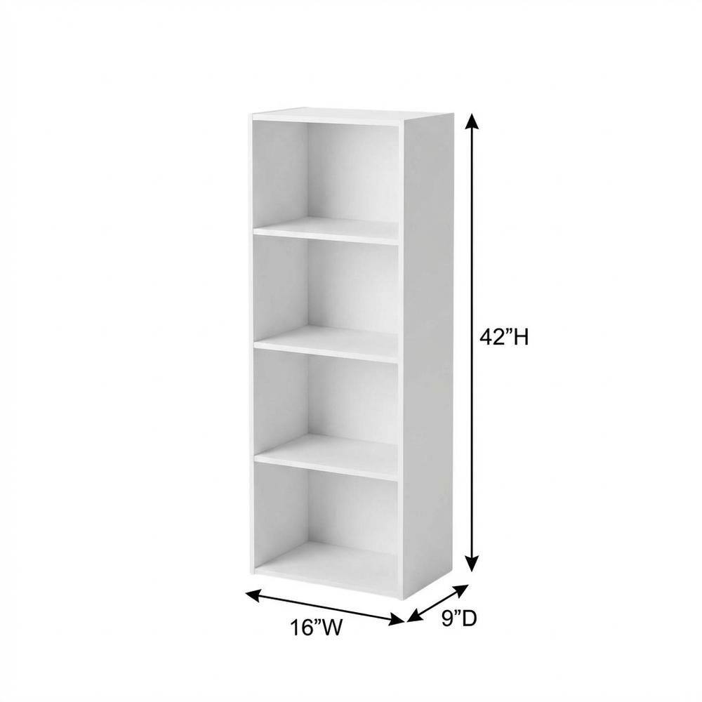 FurniFact Wood 4 Tier Open Shelf Closet and Clothing Storage Organizer ...