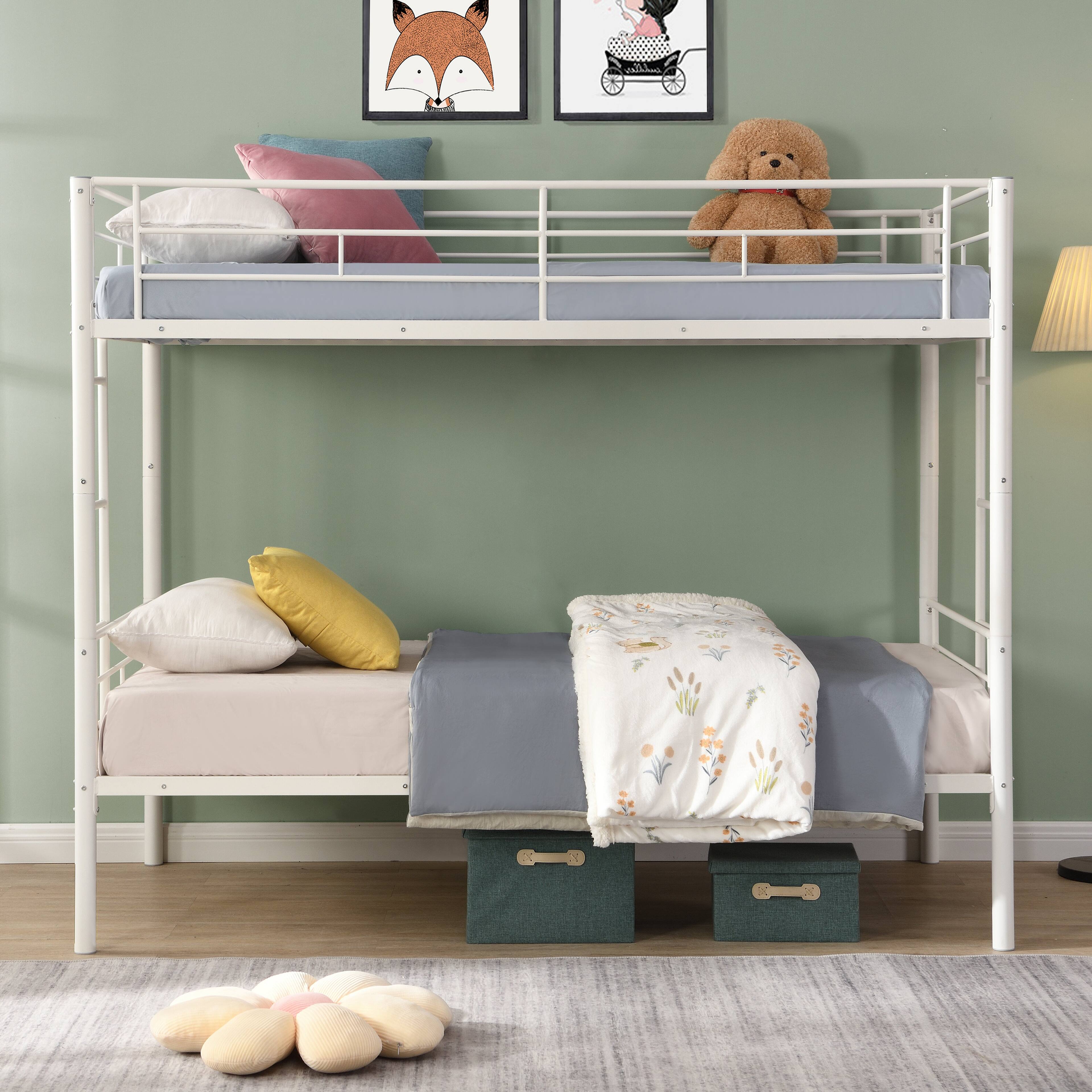 Boyel Living Metal Twin Over Twin Bunk Bed Strong Steel Frame No Box ...