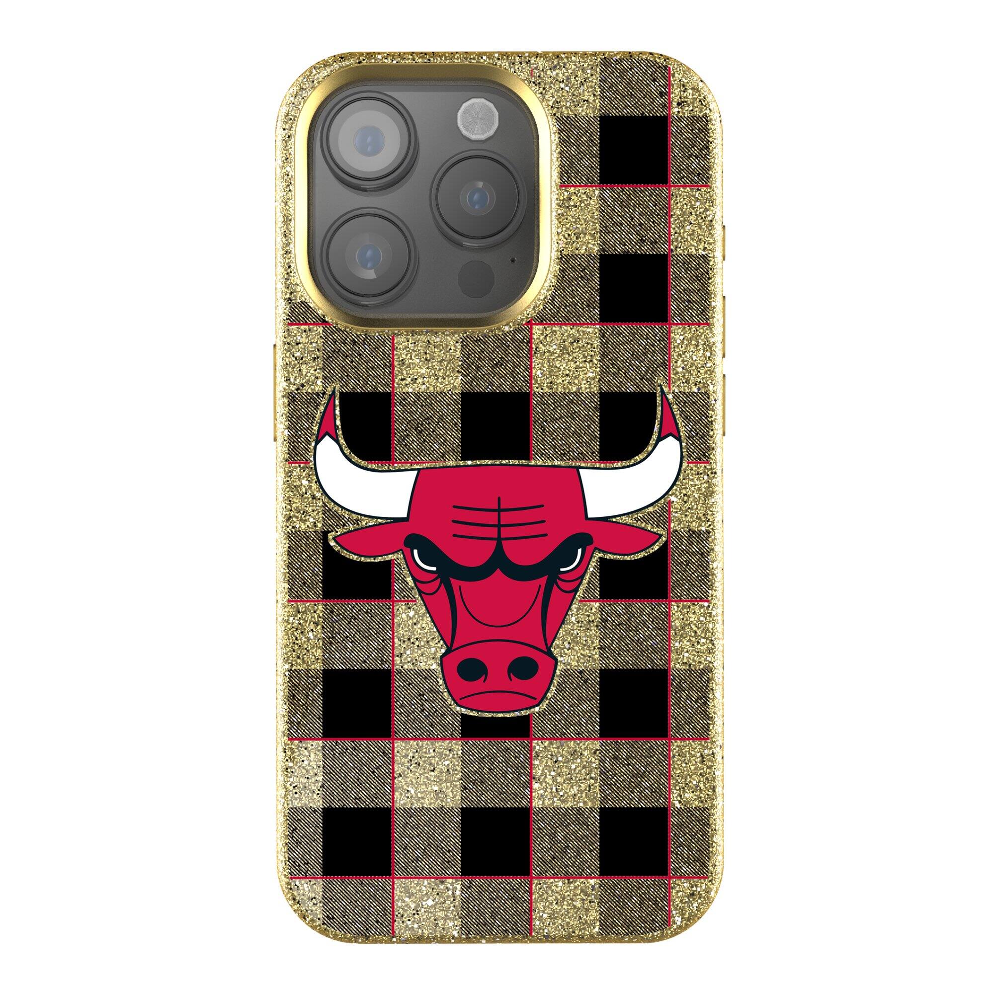 Keyscaper NBA Chicago Bulls Plaid Bling iPhone Case 15 Gold 202142794 ...