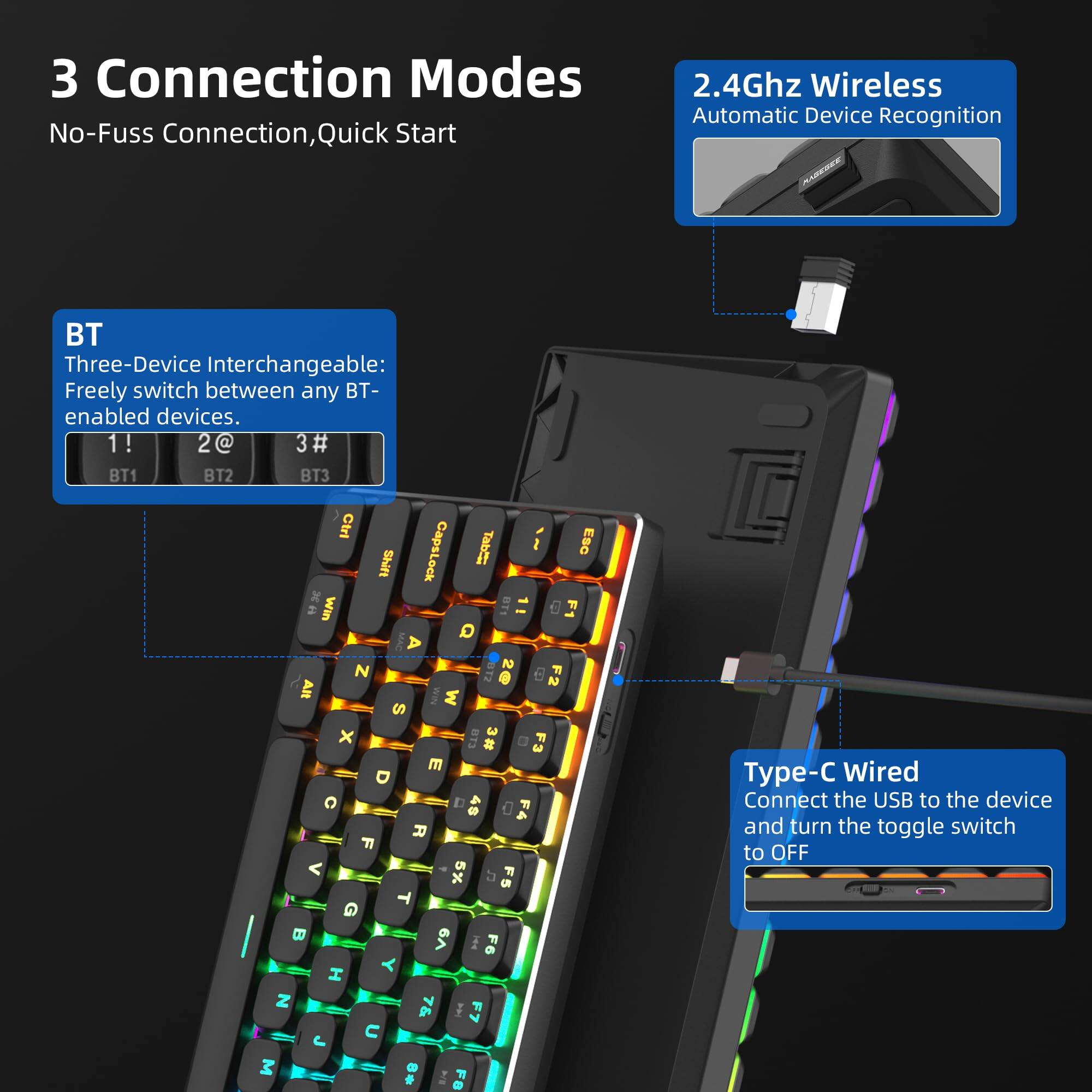 Earthley Blooms Wireless Rgb Mechanical Moon84 Triple Mode 2.4ghzbtusb ...