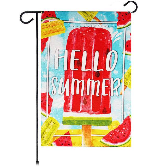 G128 Hello Summer Watermelon Popsicle Garden Flag 12 x 18 in Printed ...