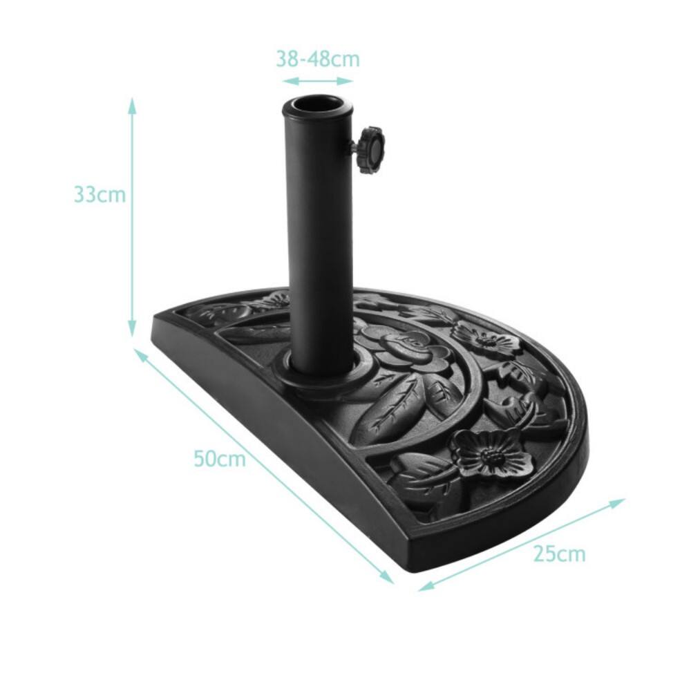 Mondawe 20 inch Outdoor Patio Half Round Umbrella Base Black MO-OP3042 ...