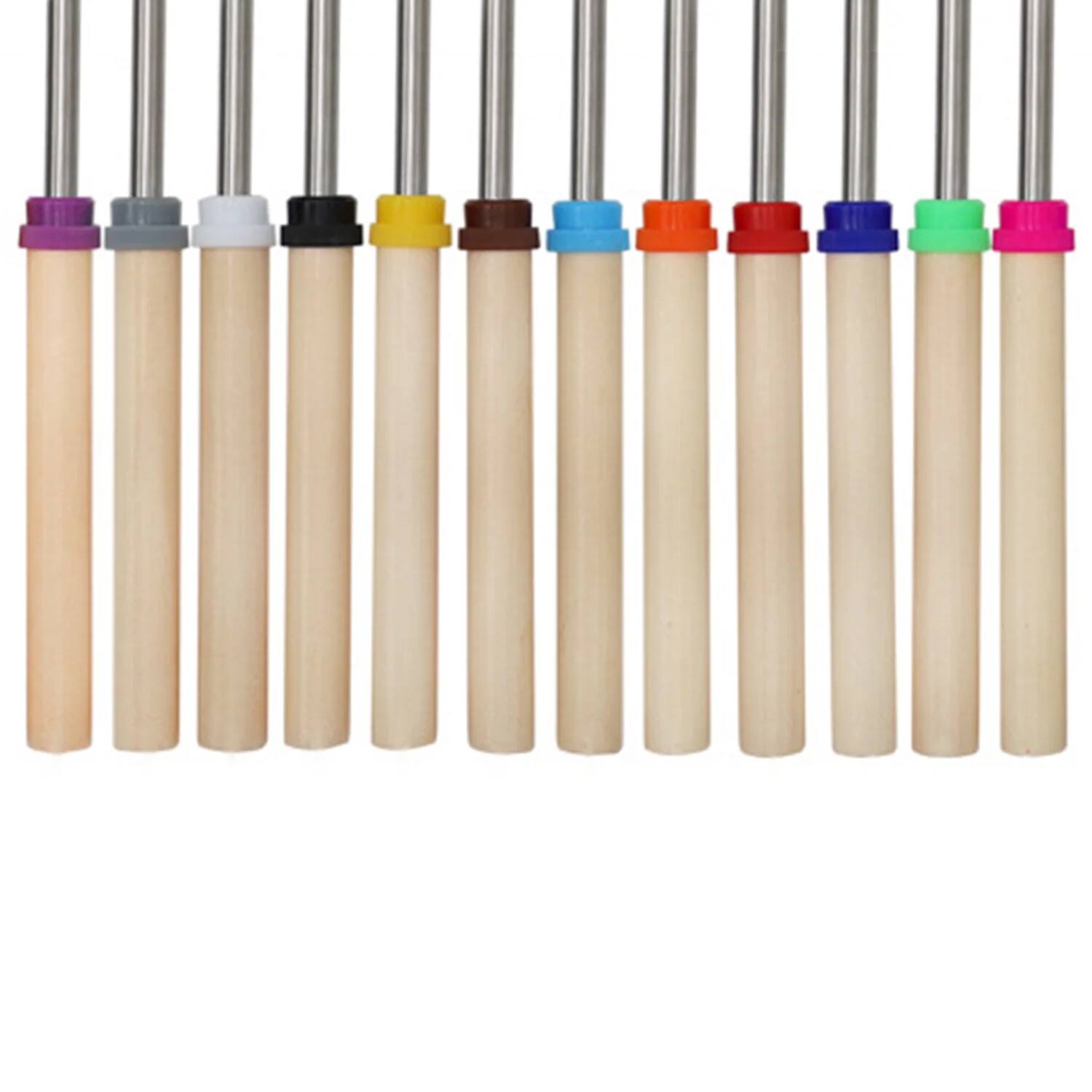 MOVSSOU 12 Pcs Marshmallow Roasting Sticks 32" Smores Kit Skewers Hot ...