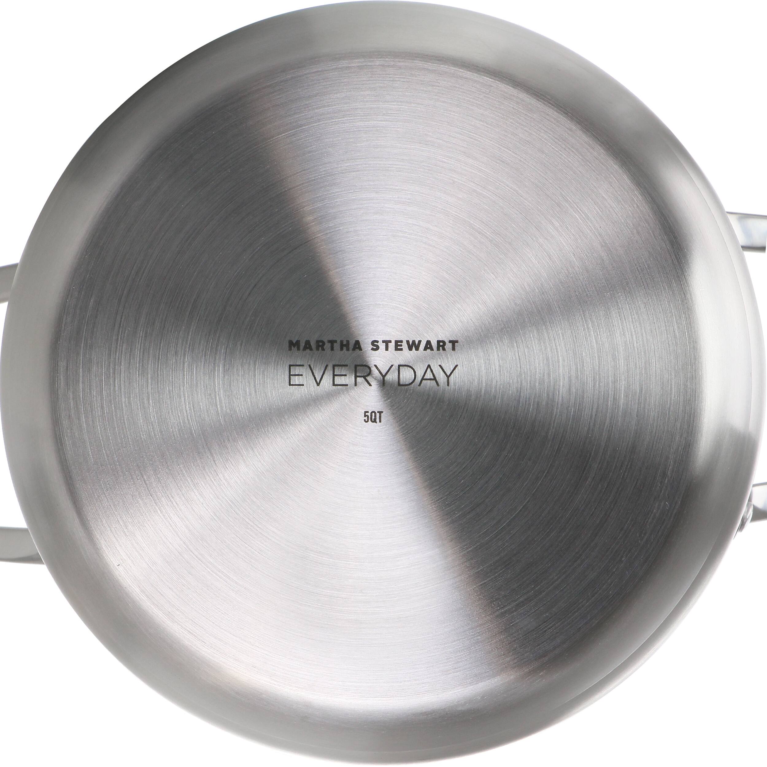 Martha Stewart Everday Midvale 5 Quart Stainless Steel Dutch Oven with ...