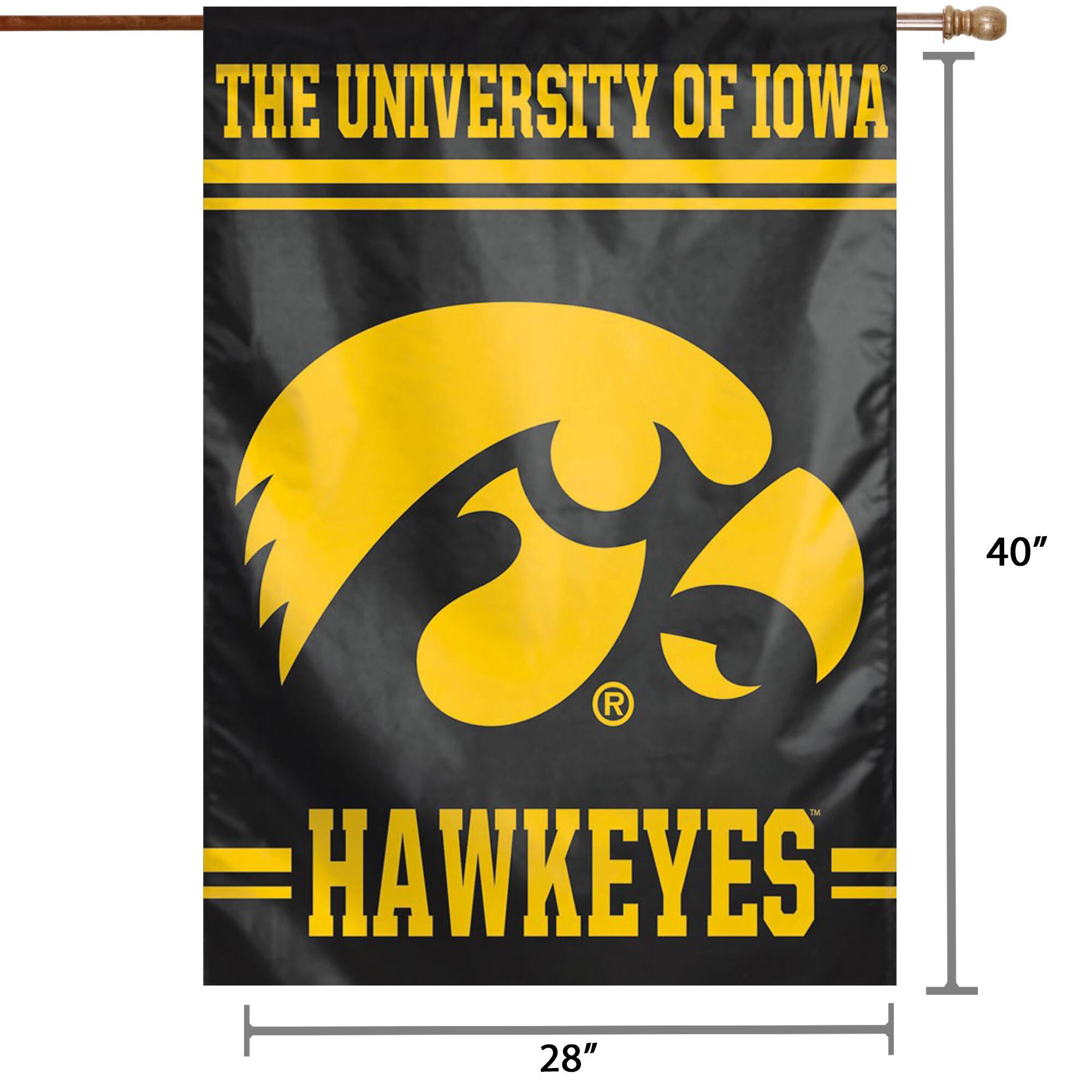 WinCraft Iowa Hawkeyes 28" x 40" Full Name Single Sided Vertical Banner ...