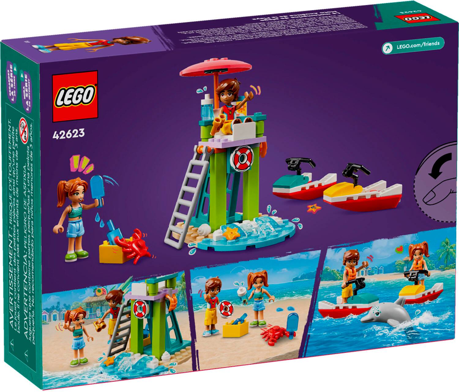 LEGO Friends Beach Water Scooter Lifeguard Toy with Mini Dolls 42623 ...