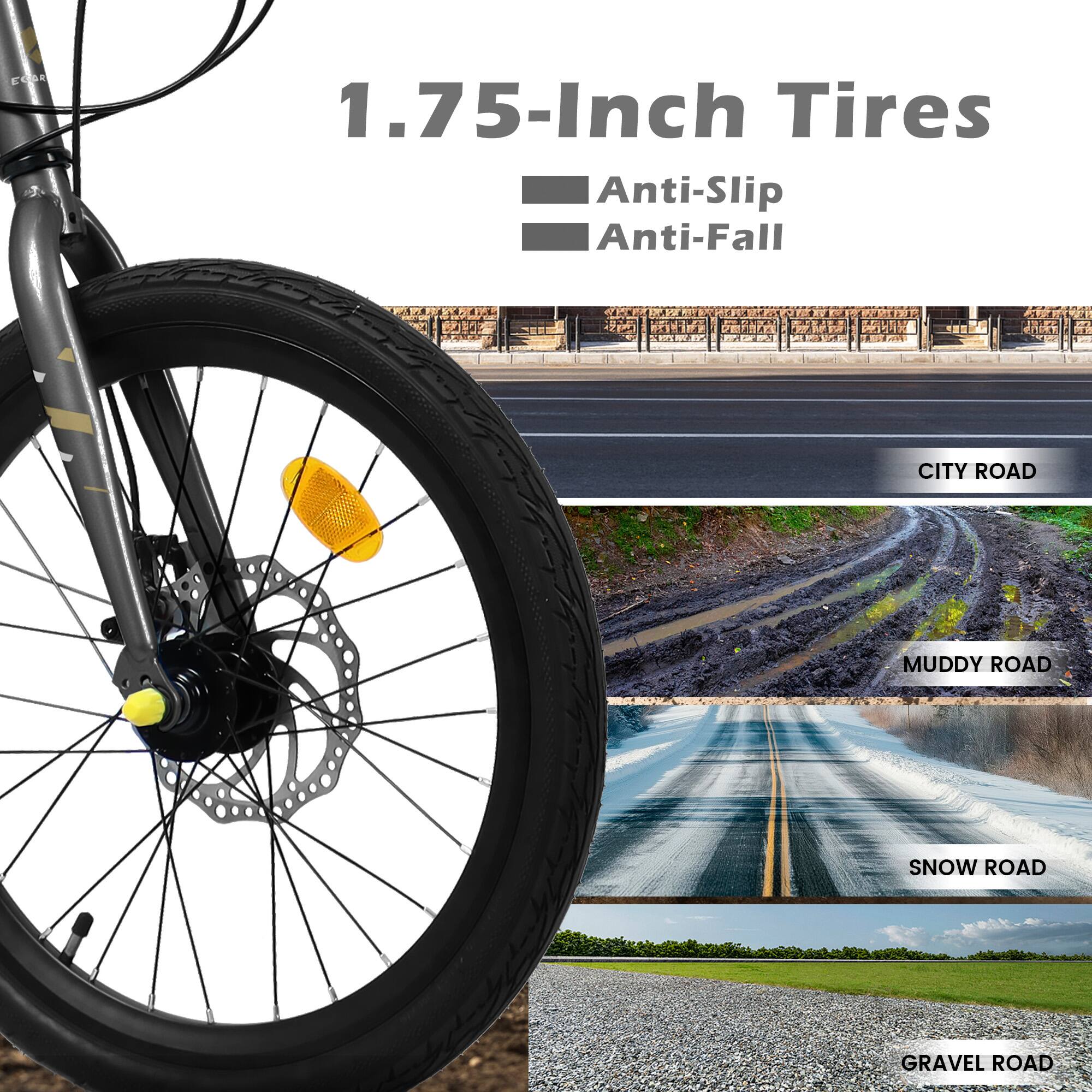 Aukfa Kids Bike for Ages 6 12 20 Inch, 7 Speed Steel Frame, Dual Disc ...