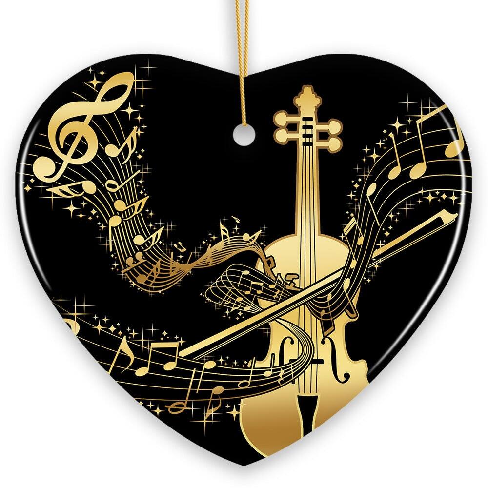 OrnamentallyYou Golden Symphony of Violin Ornament Serenade of ...