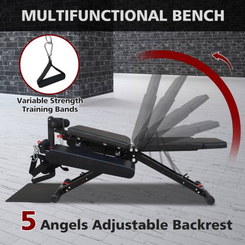 MOOSOO Adjustable Strength Training Bench for Full Body Workout, Weight ...