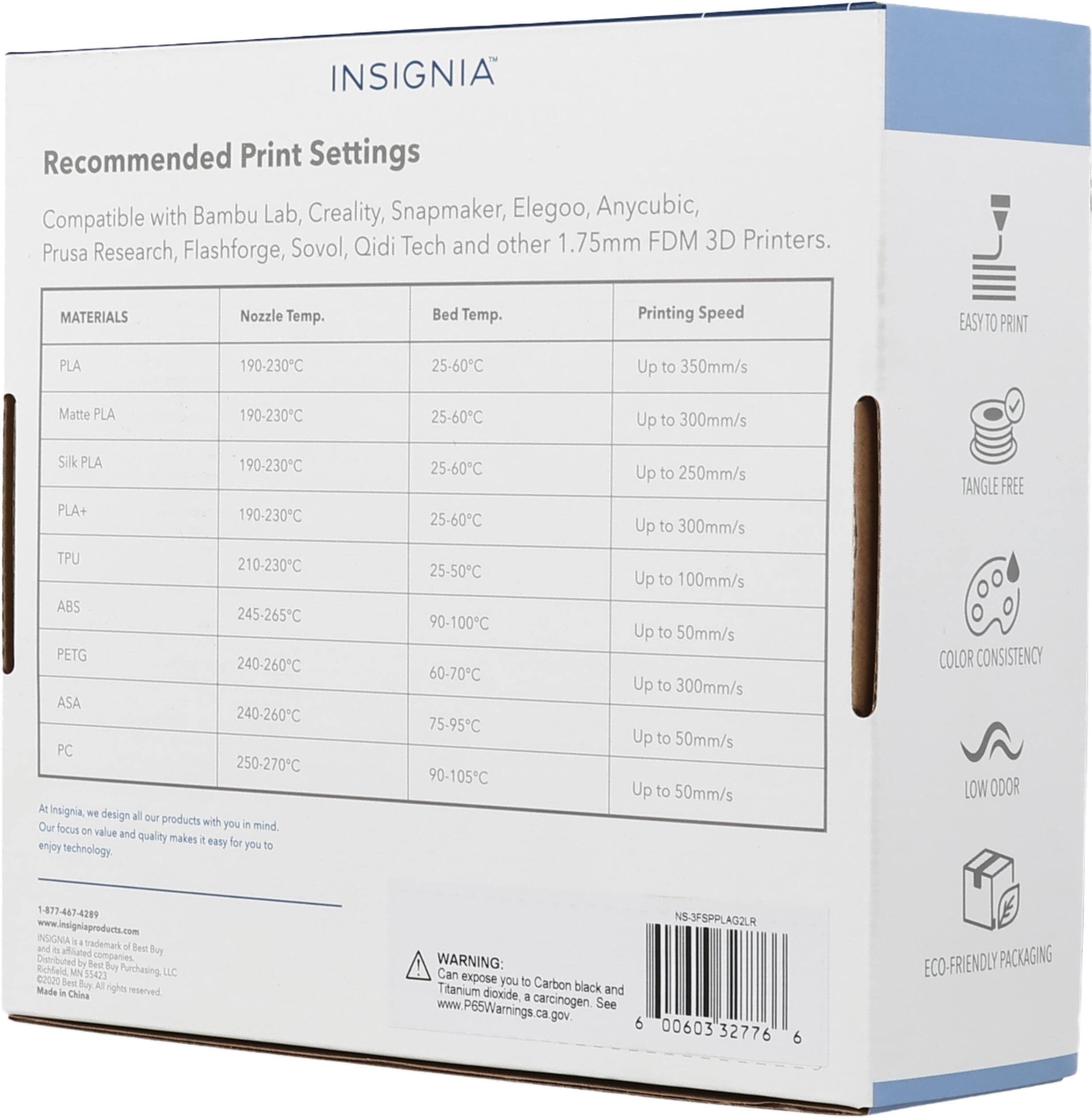 Insignia™ PLA Glow 1.75mm Filament Glow Rainbow NS-3FSPPLAG2LR - Best Buy