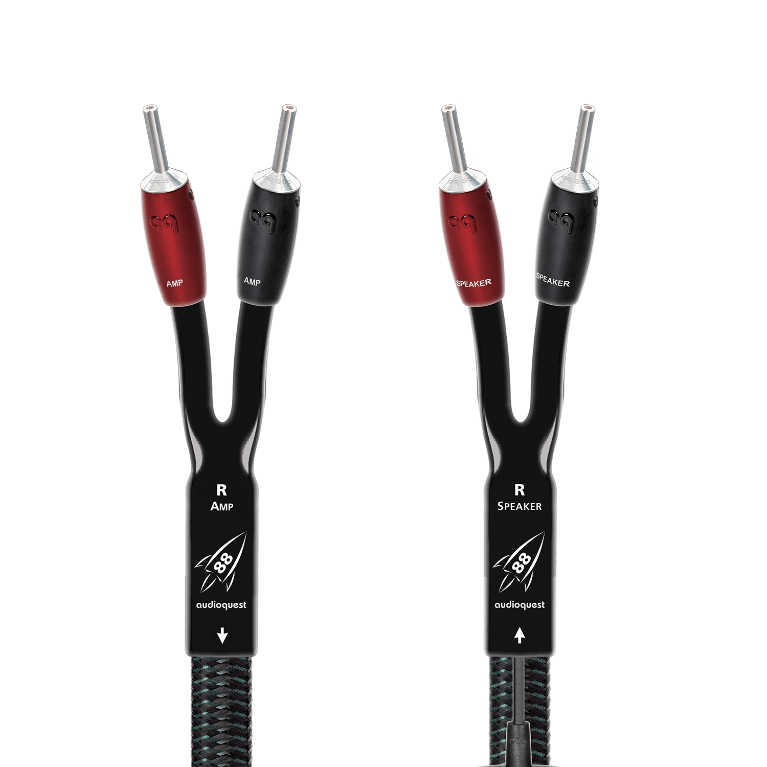 AudioQuest Rocket 88 12' Pair Full Range Speaker Cable w/ SureGrip 500 ...