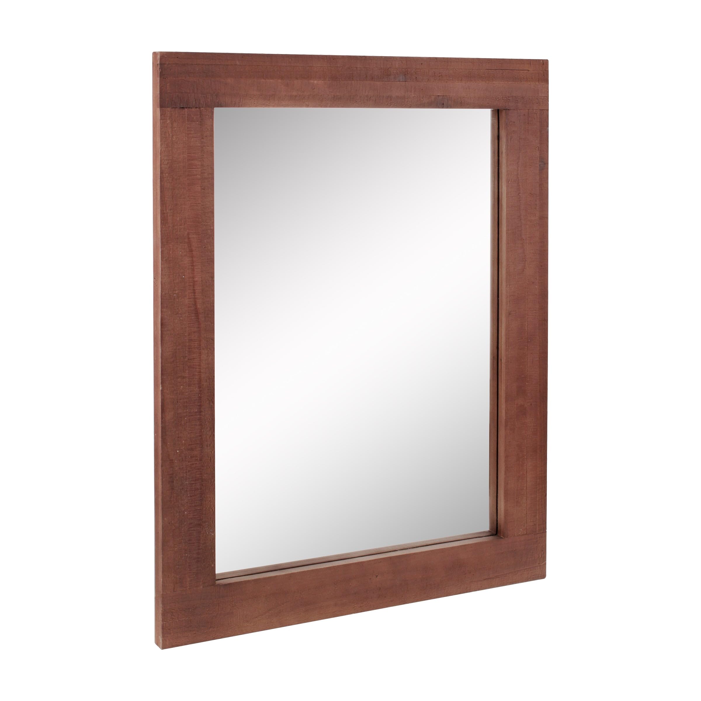 Empire DigiLabs 24 X 18 Rectangle Worn Wood Frame Wall Mirror With ...