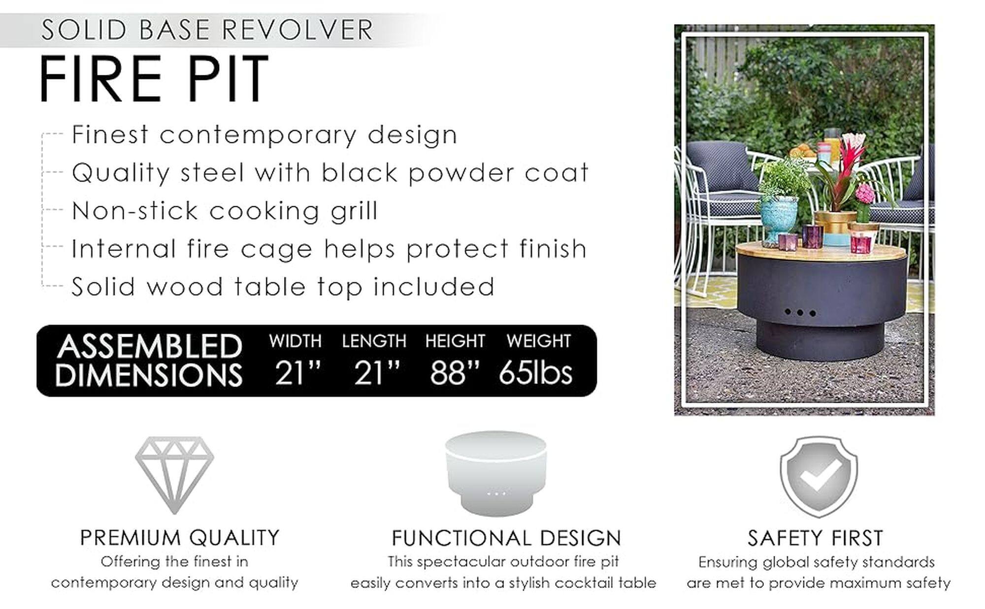 Customer Reviews: Fire Sense Fire Pit Revolver Wood Burning Lightweight ...