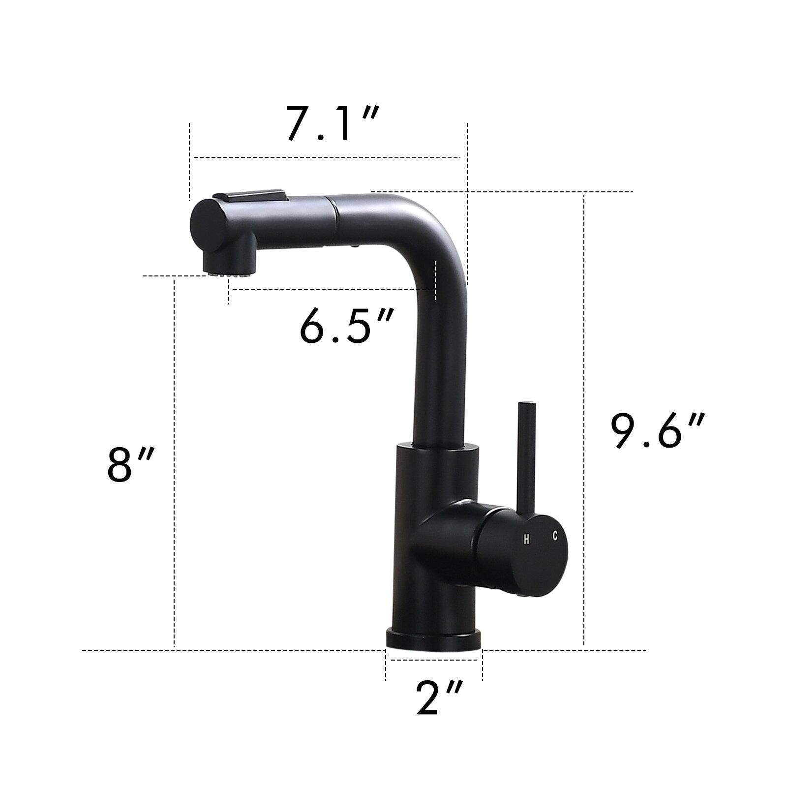 2 Spray Patterns Stainless Steel Pull Out Kitchen Faucet with Water ...