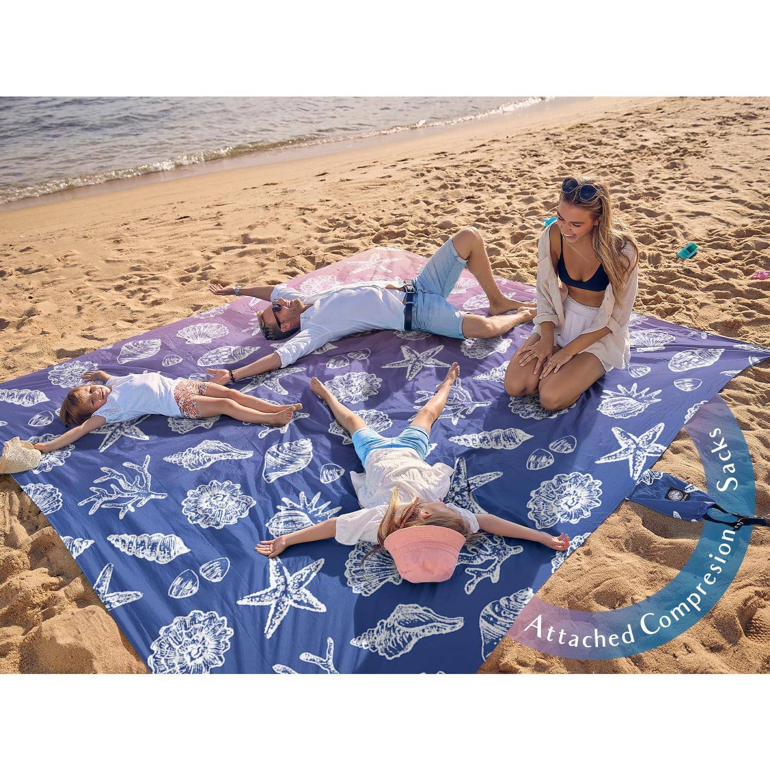 Earthley Blooms Beach Blanket Waterproof Sandproof & Sand free Mat With ...