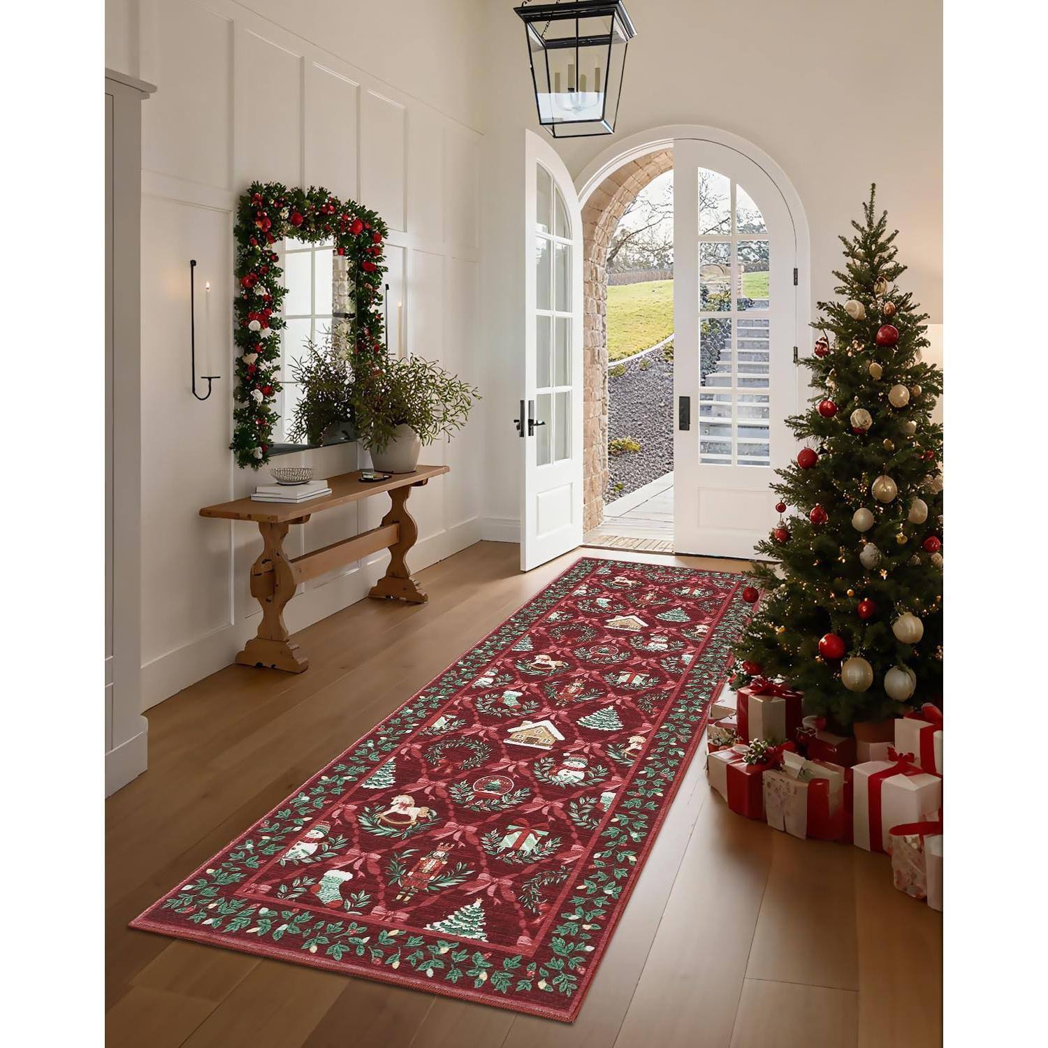 Paradigms Interiors Christmas Runner Rug 2. Runners For Hallways Non ...