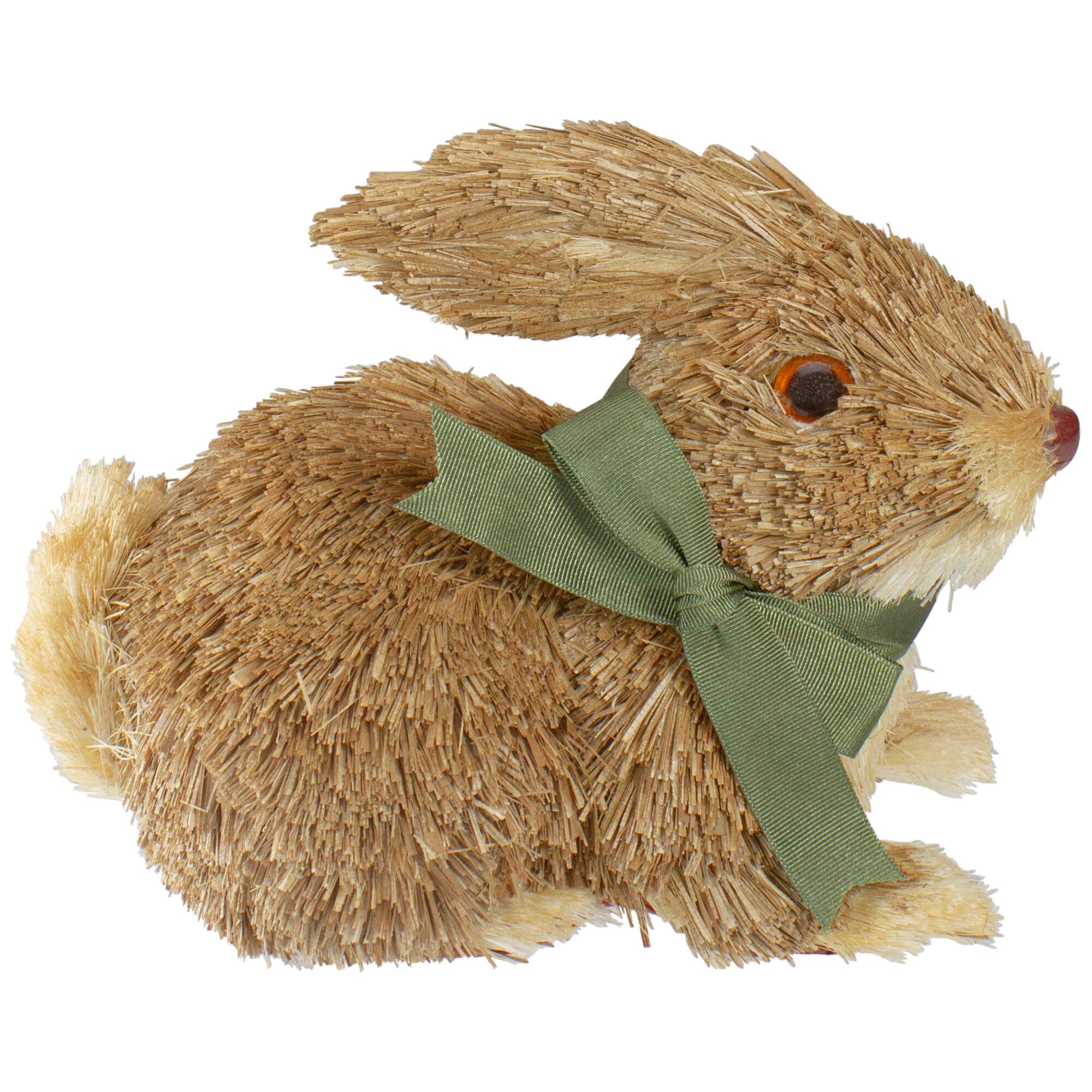Northlight - Sisal Easter Bunny Figure with Ribbon Bow Decoration - 8 ...