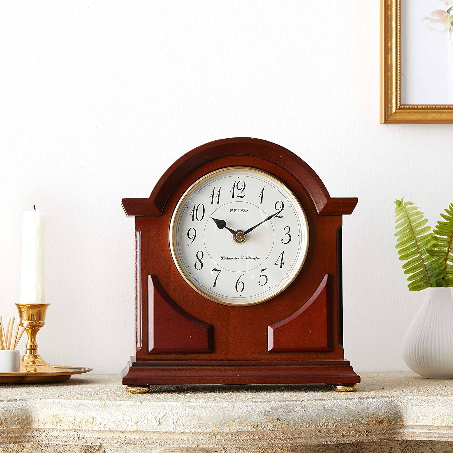 Seiko Sayo Wooden Chime Mantel Clock Brown QXJ012BLH - Best Buy