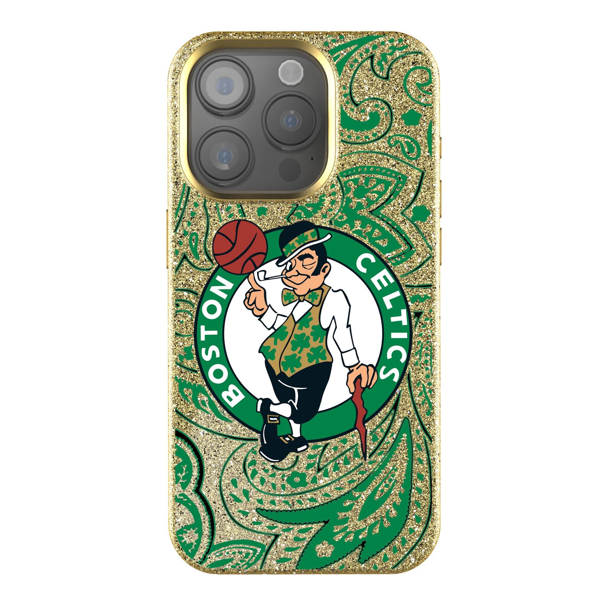 Keyscaper NBA Boston Celtics Paisley Bling iPhone Case 14 Pro Gold ...