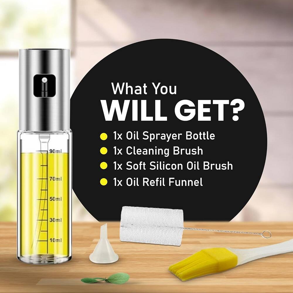 Schertz 100ml Glass Oil Sprayer Food Grade with Non Slip Cap ...