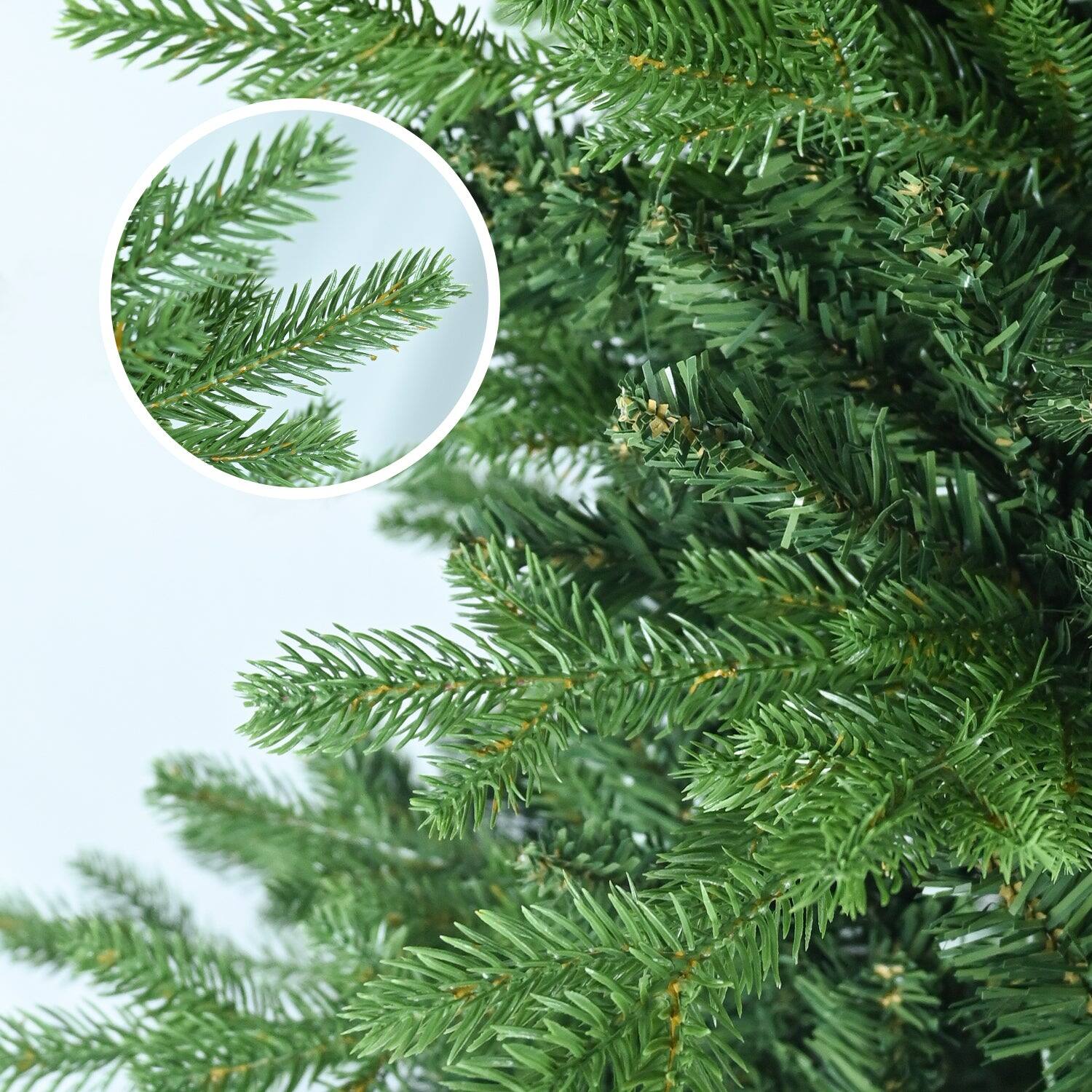 BreeBe 6.5FT PVC+PE Christmas Tree with 2142 Tips Full & Lush Hinged ...