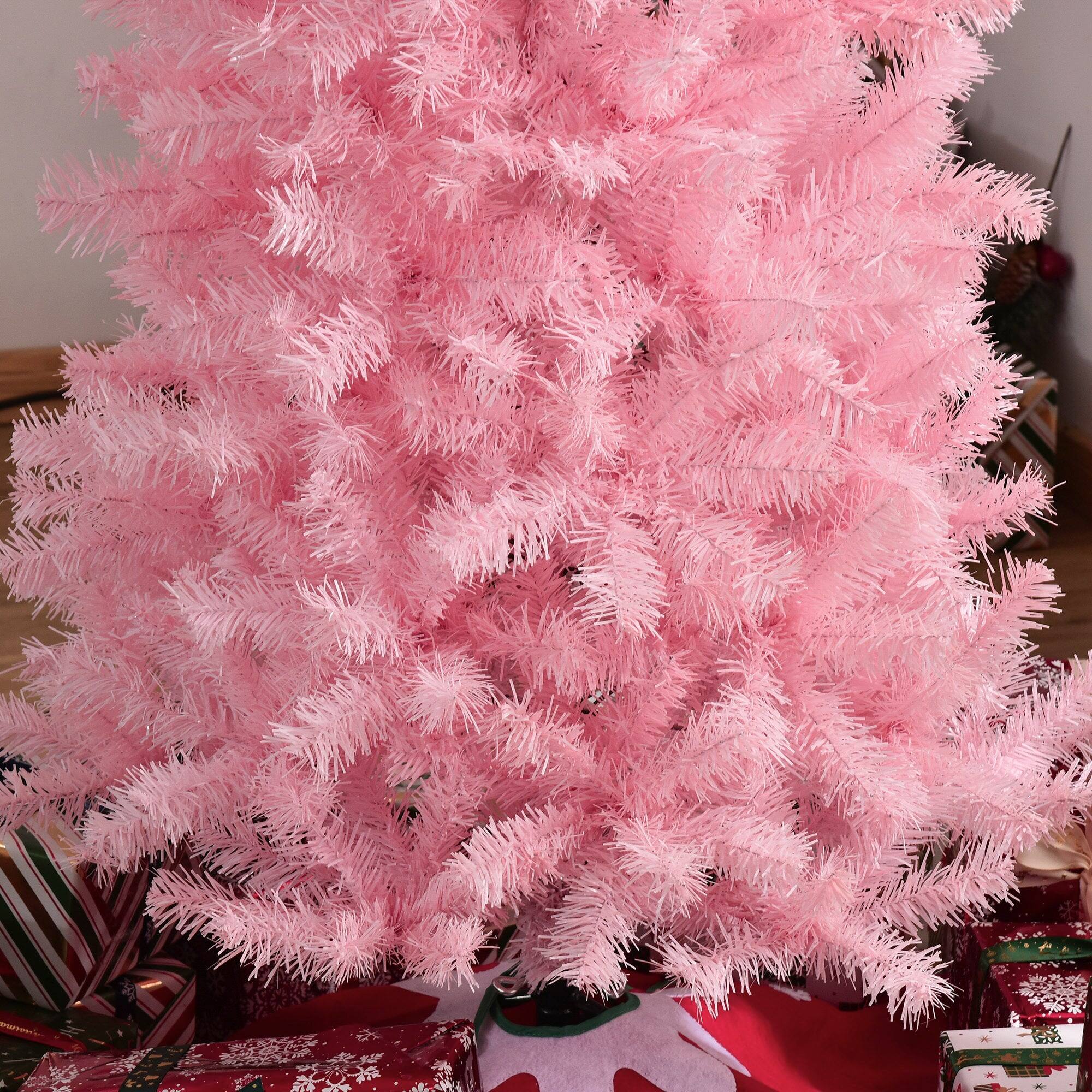 BreeBe 7 ft Tall Unlit Slim Douglas Fir Artificial Christmas Tree with ...