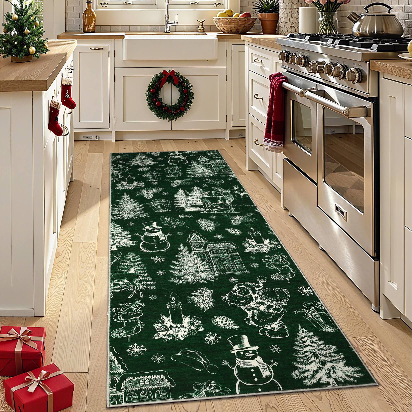 GARVEE Christmas Winter Fairy Tale Festive Area Rug for Living Room ...