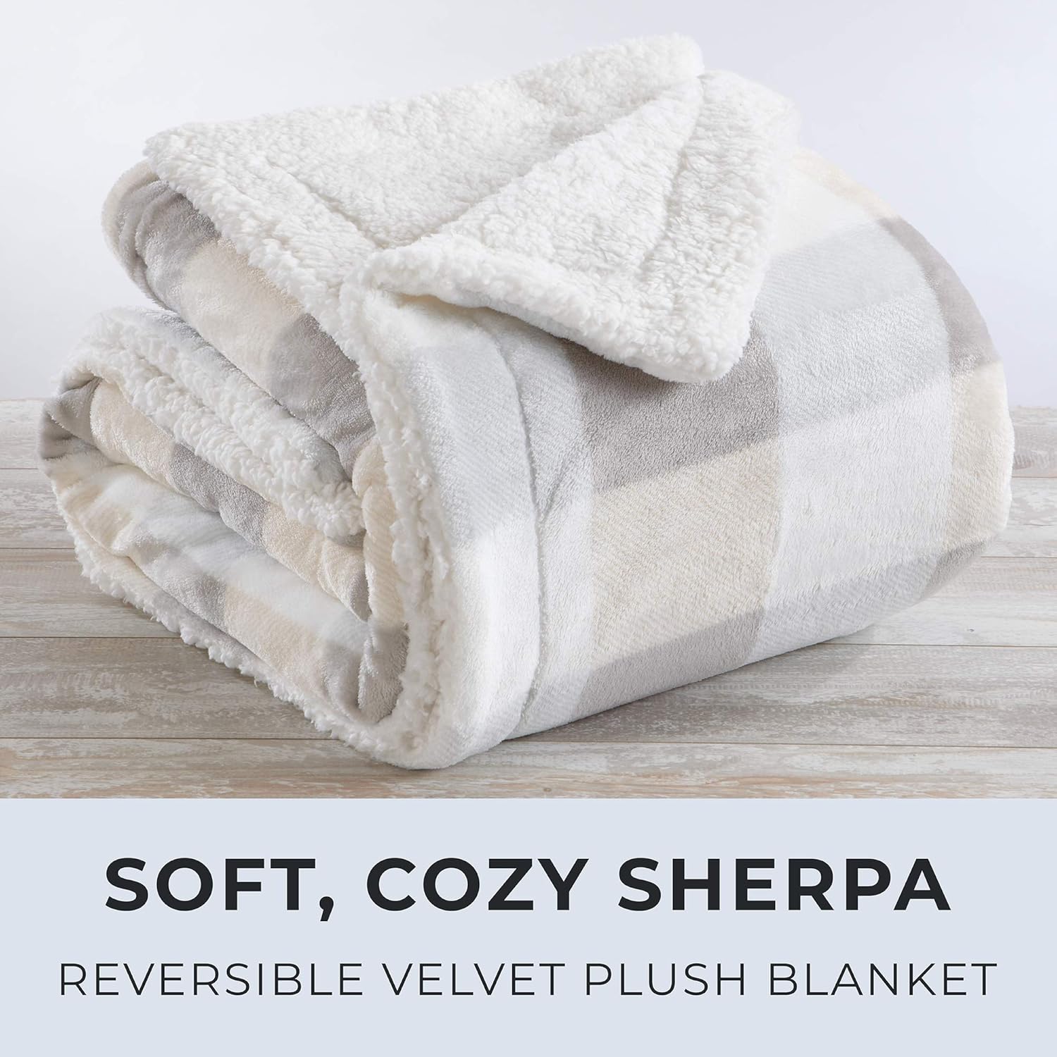 blue Paaaawaters Sherpa Fleece and Velvet Plush King Throw Blanket ...