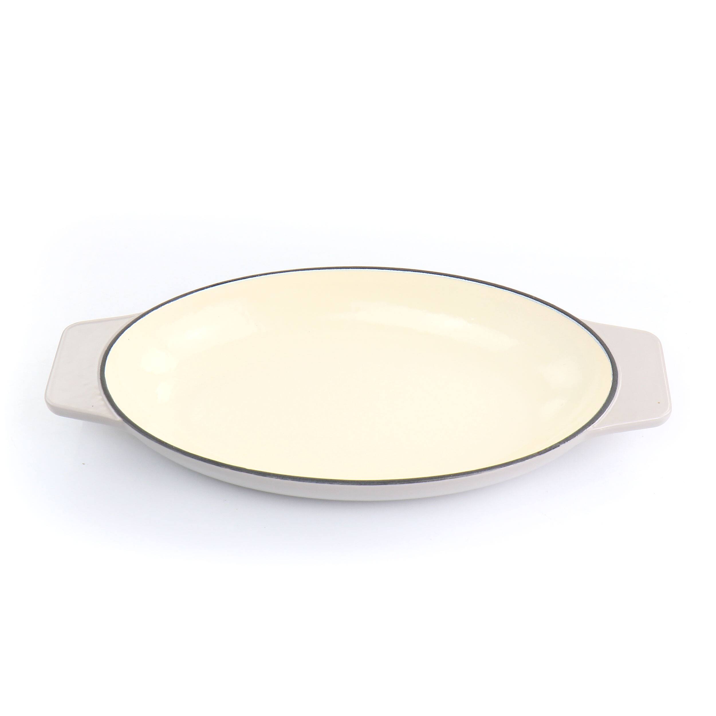 Martha Stewart Enameled Cast Iron 2 Piece Au Gratin Birch Wood Trivet ...