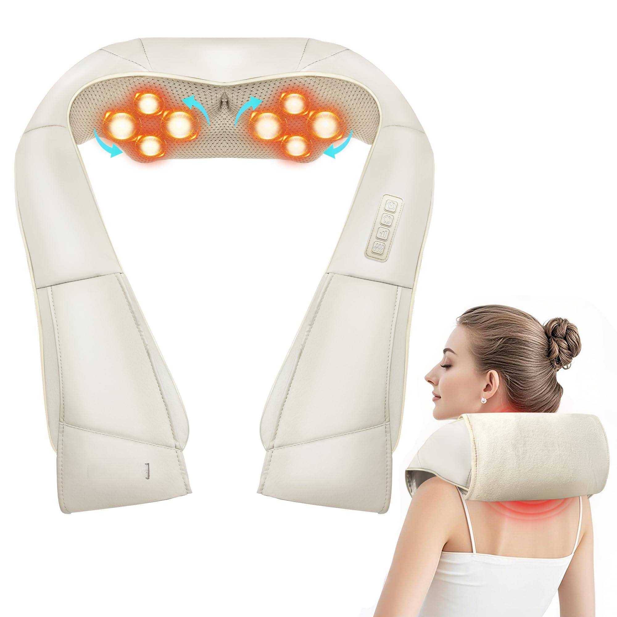 Live At Space 8 Node Shiatsu Neck & Shoulder Massager with Heat, 3D ...